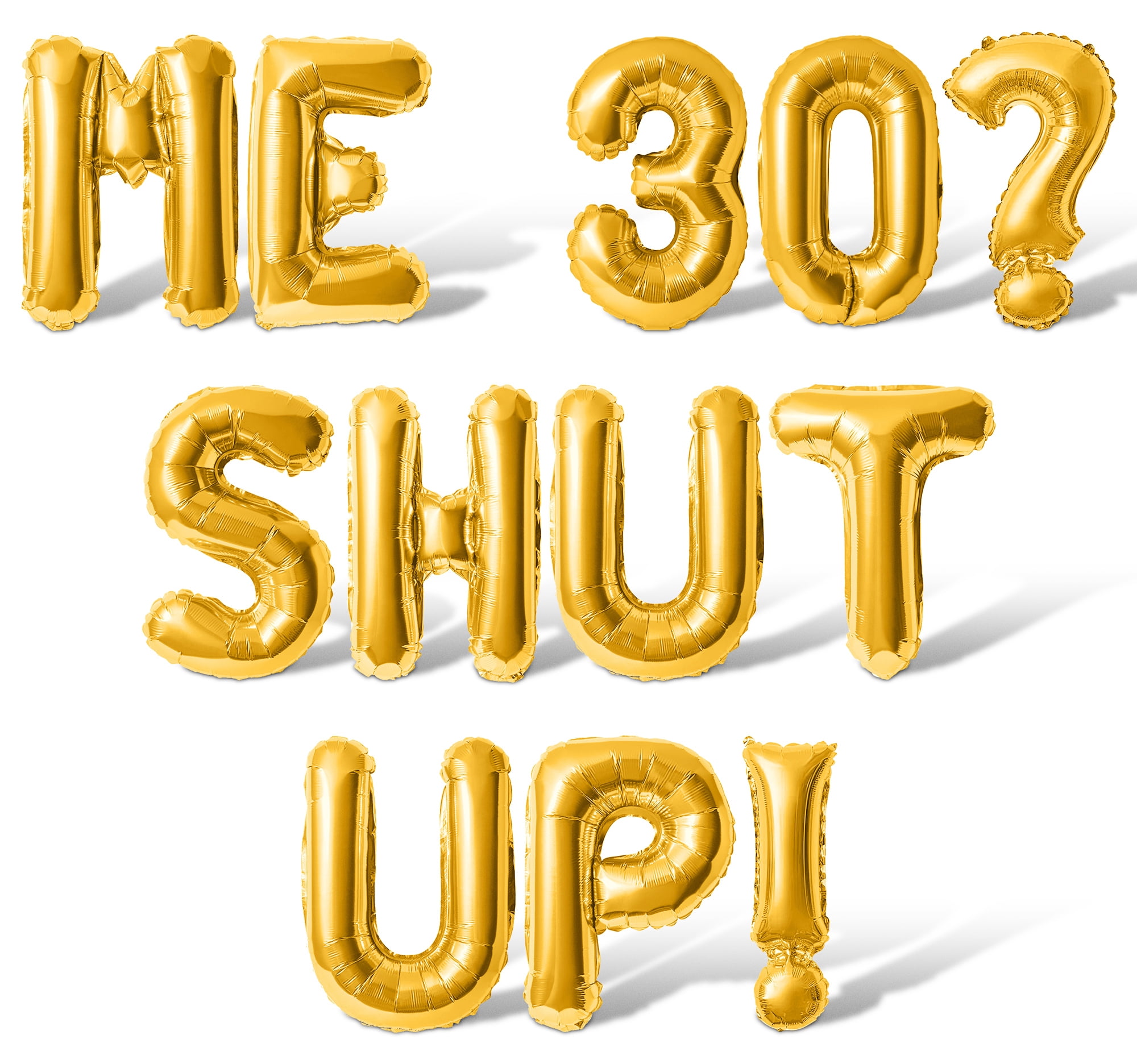Letter Balloons - ME 30? SHUT UP! 16" Inch Alphabet Letters Foil Mylar ...