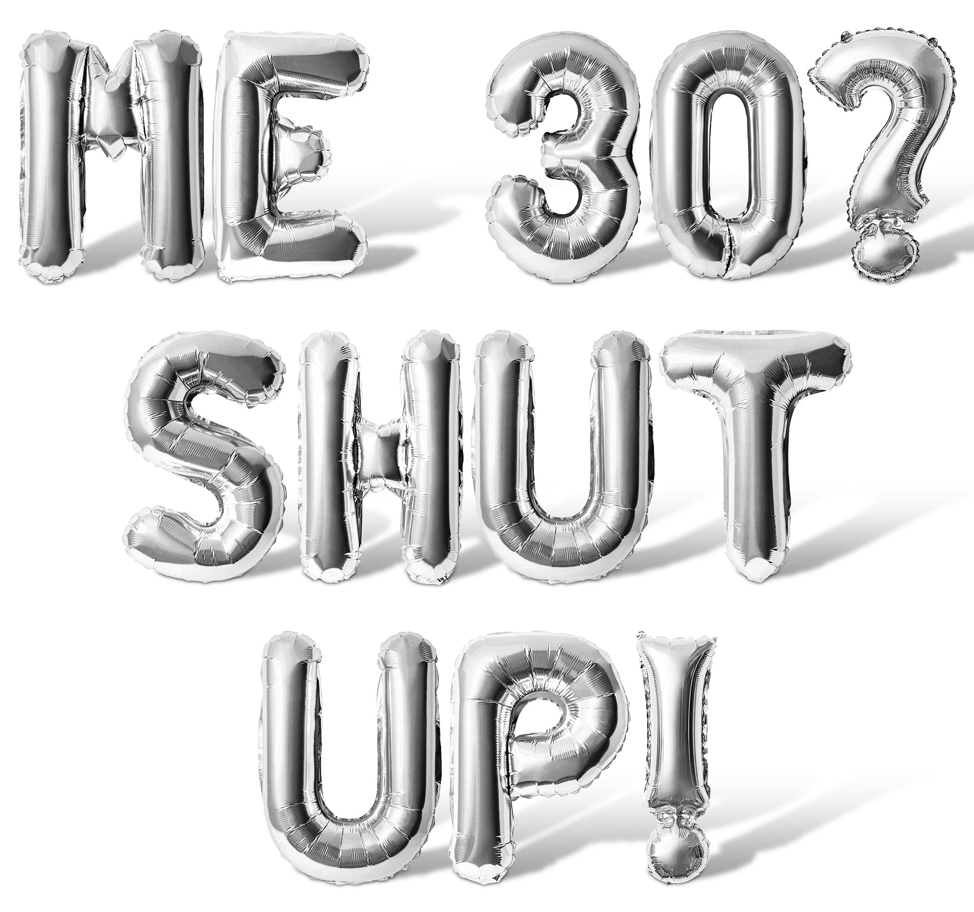 Letter Balloons - ME 30? SHUT UP! 16" Inch Alphabet Letters Foil Mylar ...