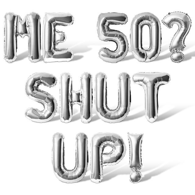 Letter Balloons - ME 50? SHUT UP! 16" Inch Alphabet Letters Foil Mylar ...