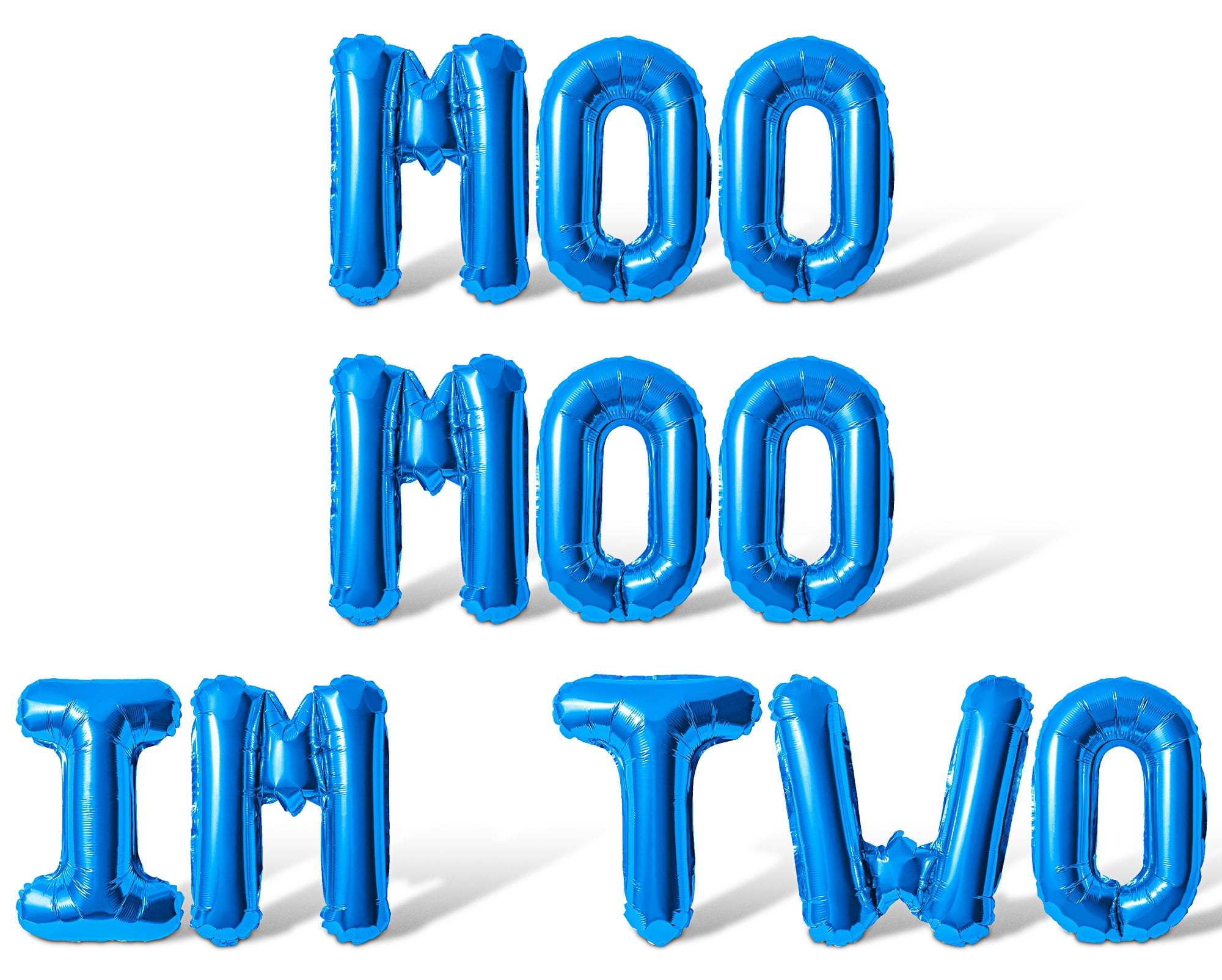 Letter Balloons - MOO MOO IM TWO 16" Inch Alphabet Letters Foil Mylar ...