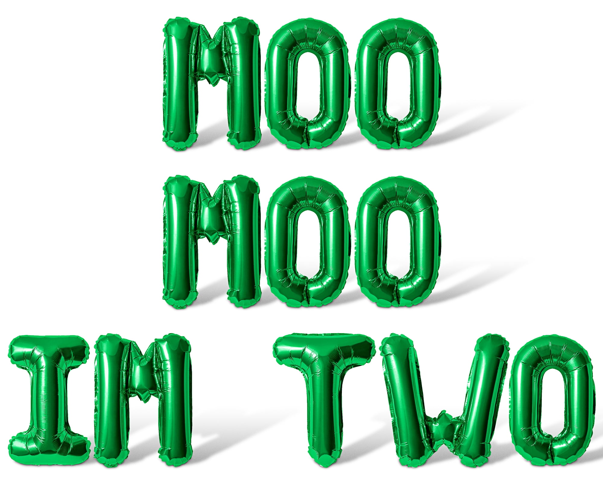 Letter Balloons - MOO MOO IM TWO 16" Inch Alphabet Letters Foil Mylar ...