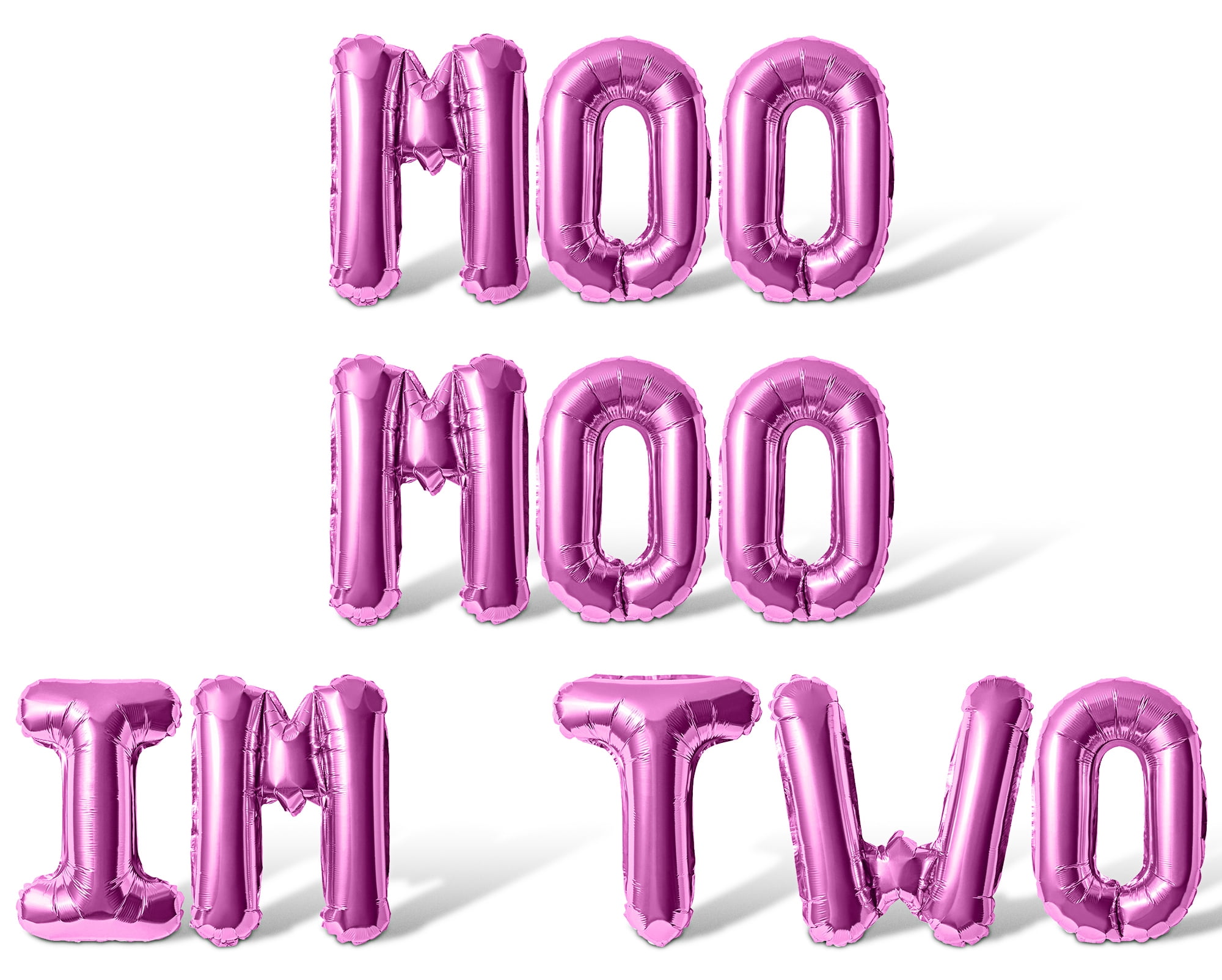 Letter Balloons - MOO MOO IM TWO 16" Inch Alphabet Letters Foil Mylar ...