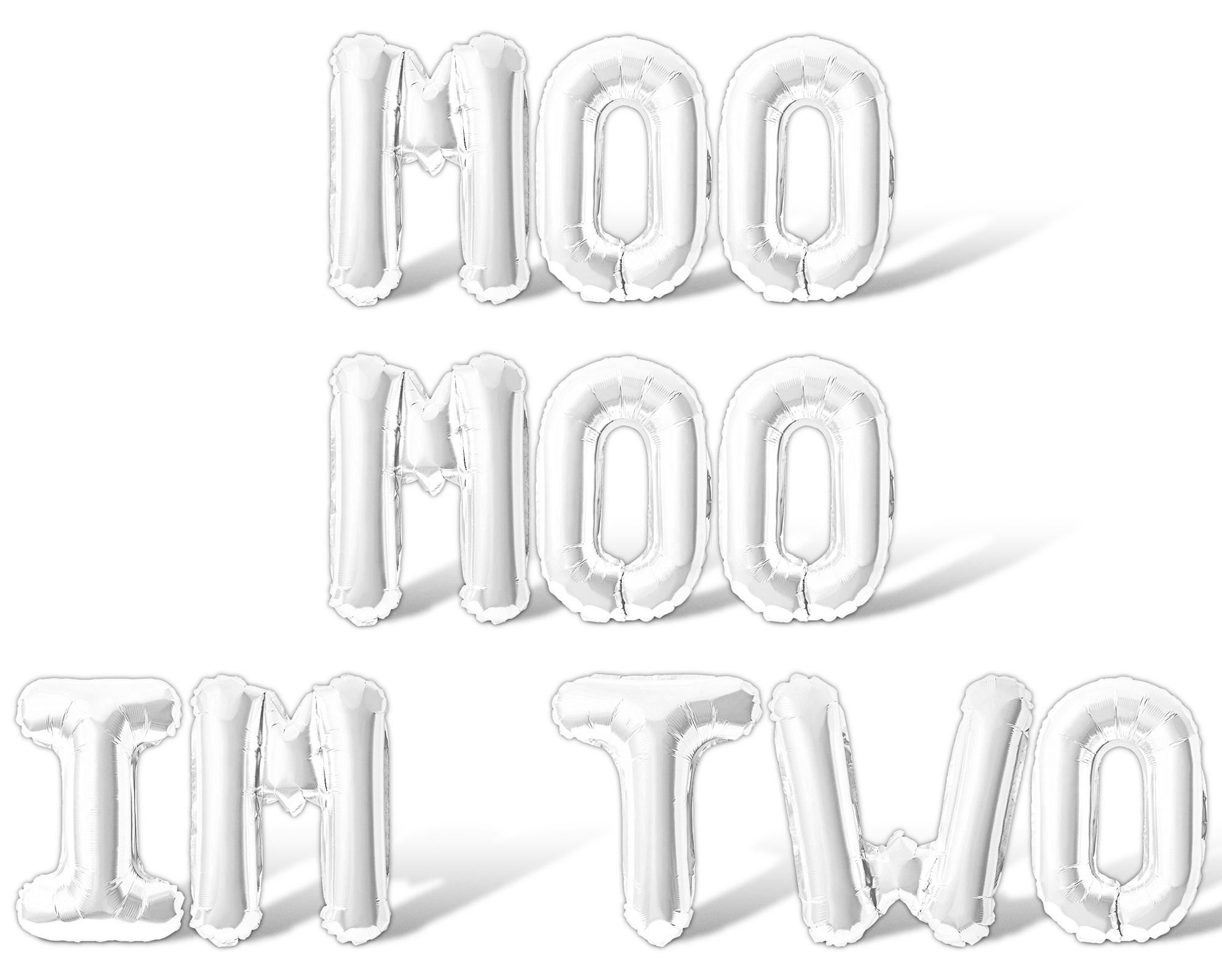 Letter Balloons - MOO MOO IM TWO 16" Inch Alphabet Letters Foil Mylar ...