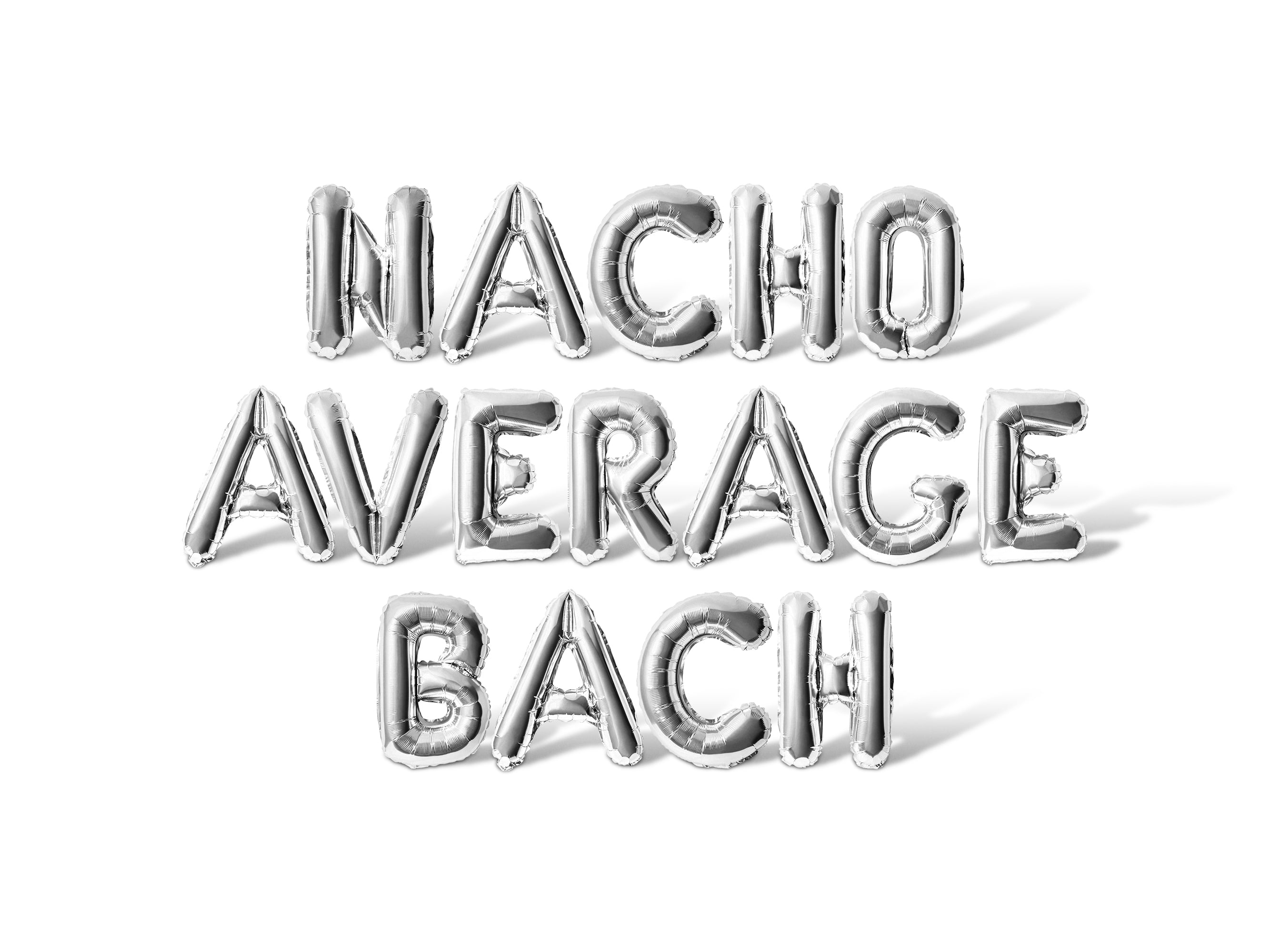 Letter Balloons - NACHO AVERAGE BACH 16" Inch Alphabet Letters Foil ...