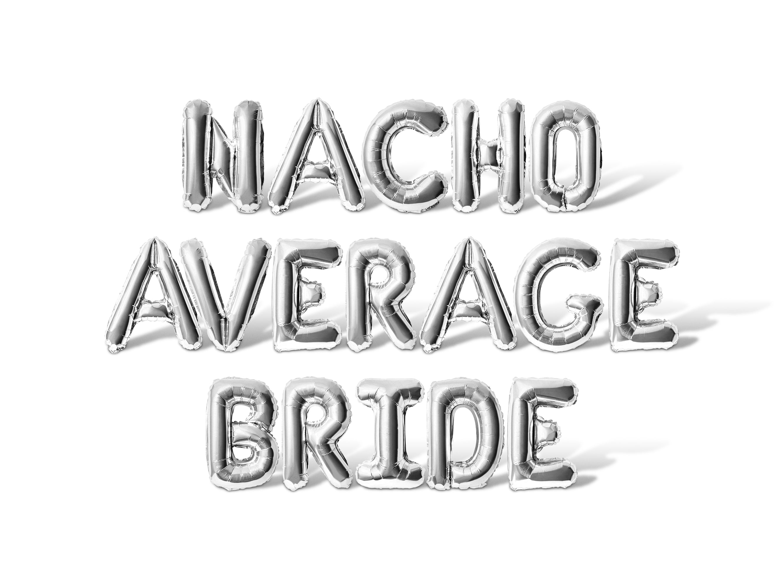 Letter Balloons - NACHO AVERAGE BRIDE 16" Inch Alphabet Letters Foil ...