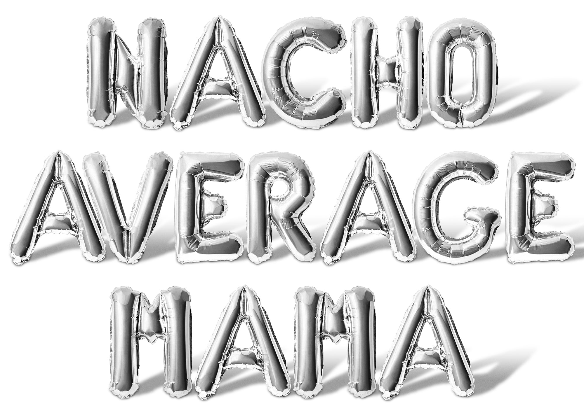 Letter Balloons - NACHO AVERAGE MAMA 16" Inch Alphabet Letters Foil ...