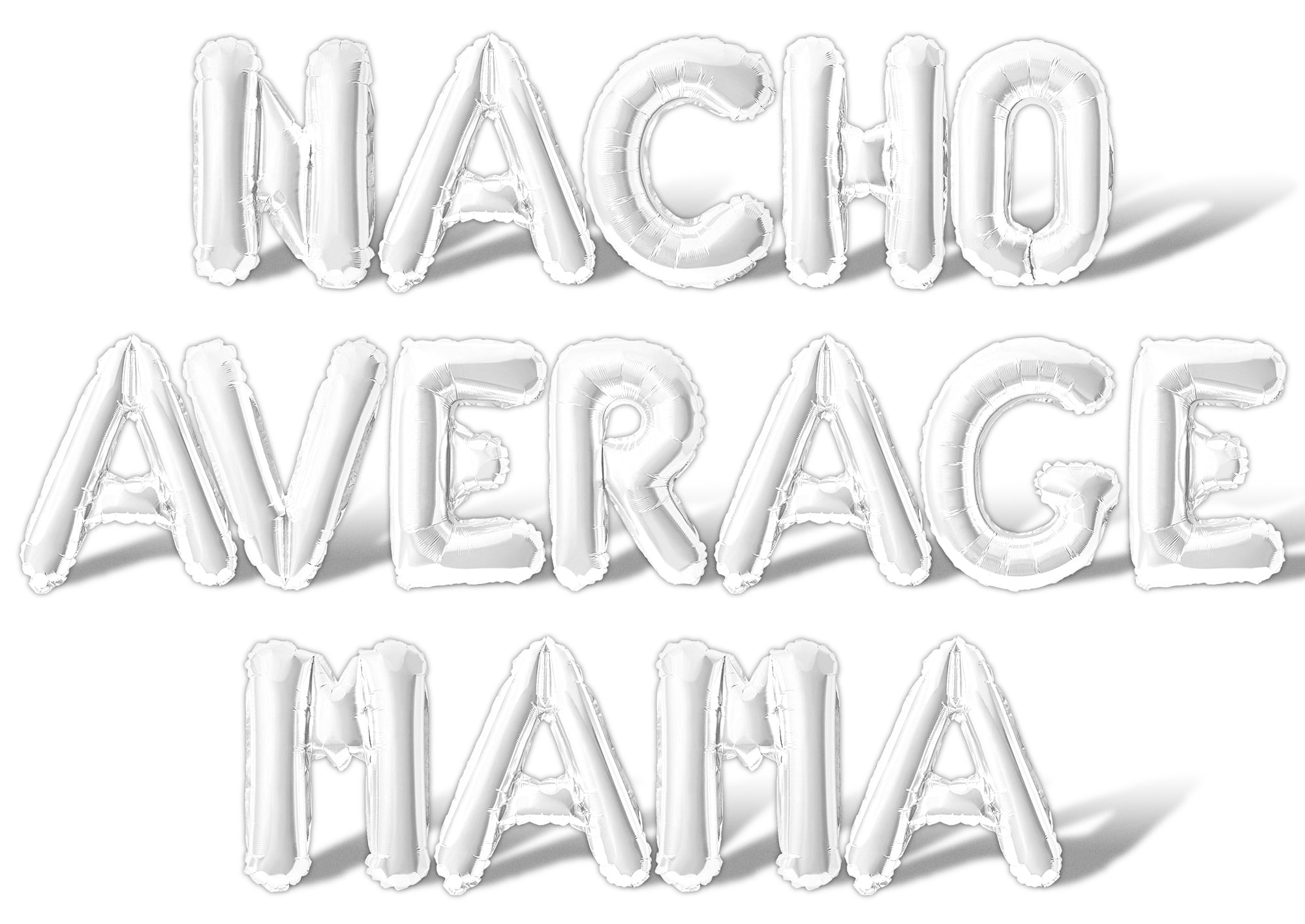 Letter Balloons - NACHO AVERAGE MAMA 16" Inch Alphabet Letters Foil ...