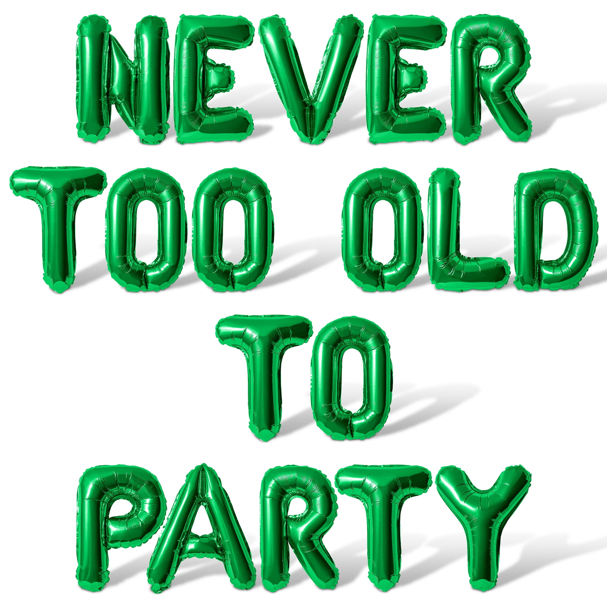 Letter Balloons - NEVER TOO OLD TO PARTY 16" Inch Alphabet Letters Foil ...