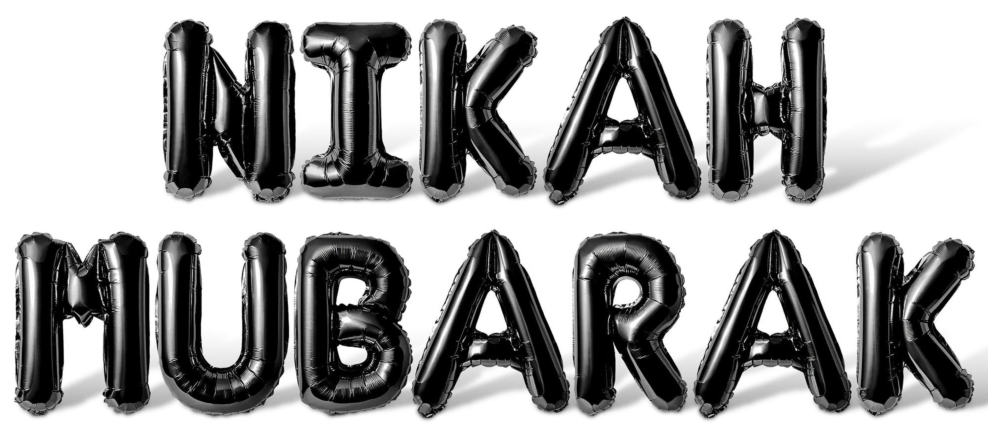 Letter Balloons - NIKAH MUBARAK 16" Inch Alphabet Letters Foil Mylar ...