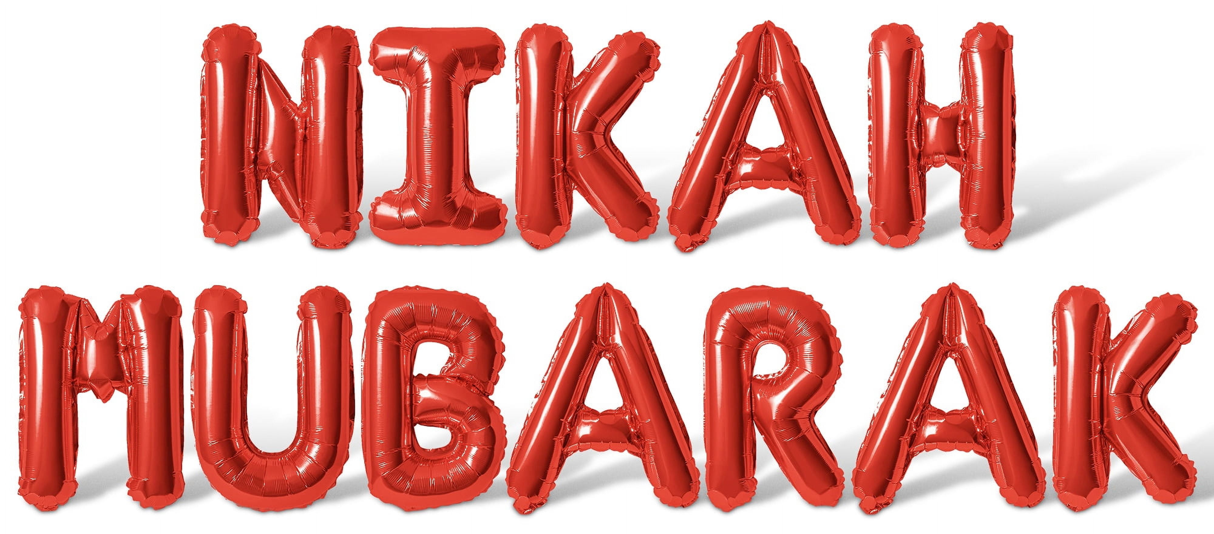 Letter Balloons - NIKAH MUBARAK 16" Inch Alphabet Letters Foil Mylar ...