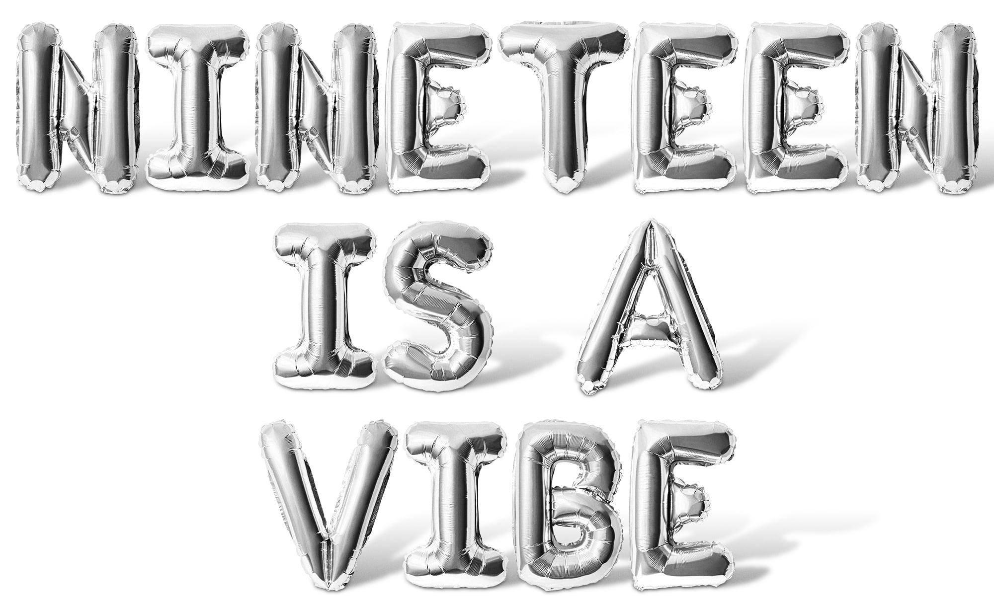 Letter Balloons - NINETEEN IS A VIBE 16" Inch Alphabet Letters Foil ...