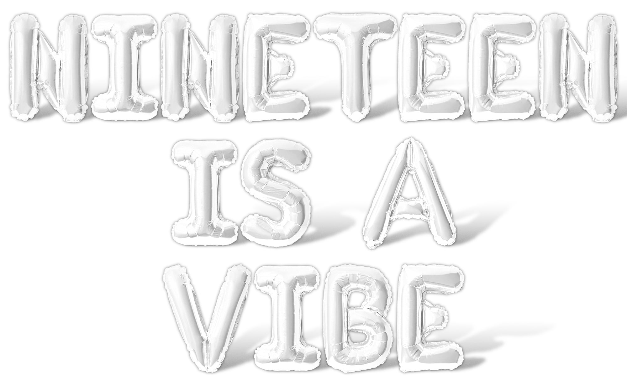 Letter Balloons - NINETEEN IS A VIBE 16" Inch Alphabet Letters Foil ...