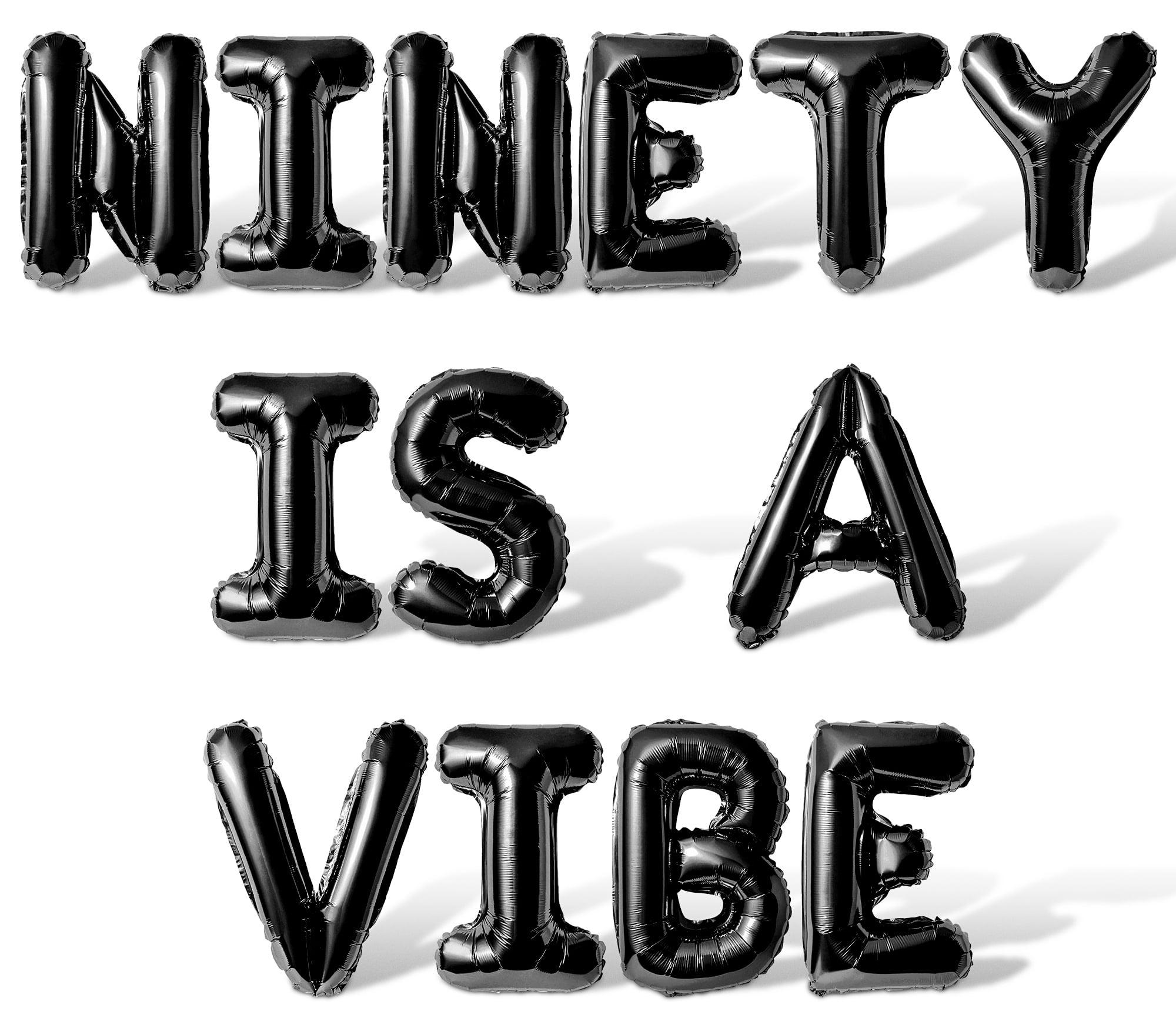 Letter Balloons - NINETY IS A VIBE 16" Inch Alphabet Letters Foil Mylar ...