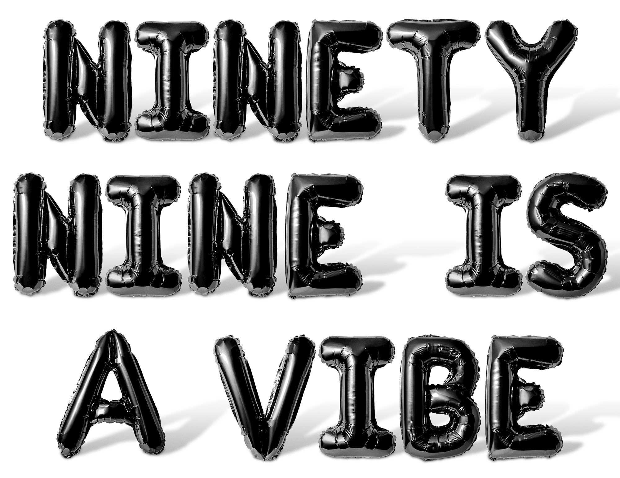 Letter Balloons - NINETY NINE IS A VIBE 16" Inch Alphabet Letters Foil ...