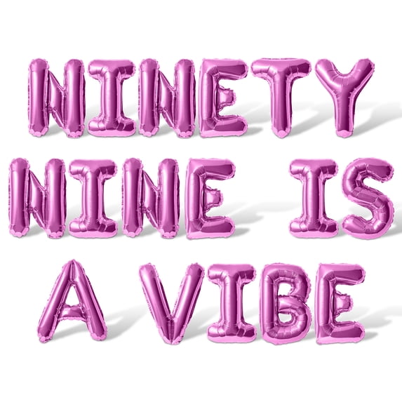 Letter Balloons - NINETY NINE IS A VIBE 16" Inch Alphabet Letters Foil ...