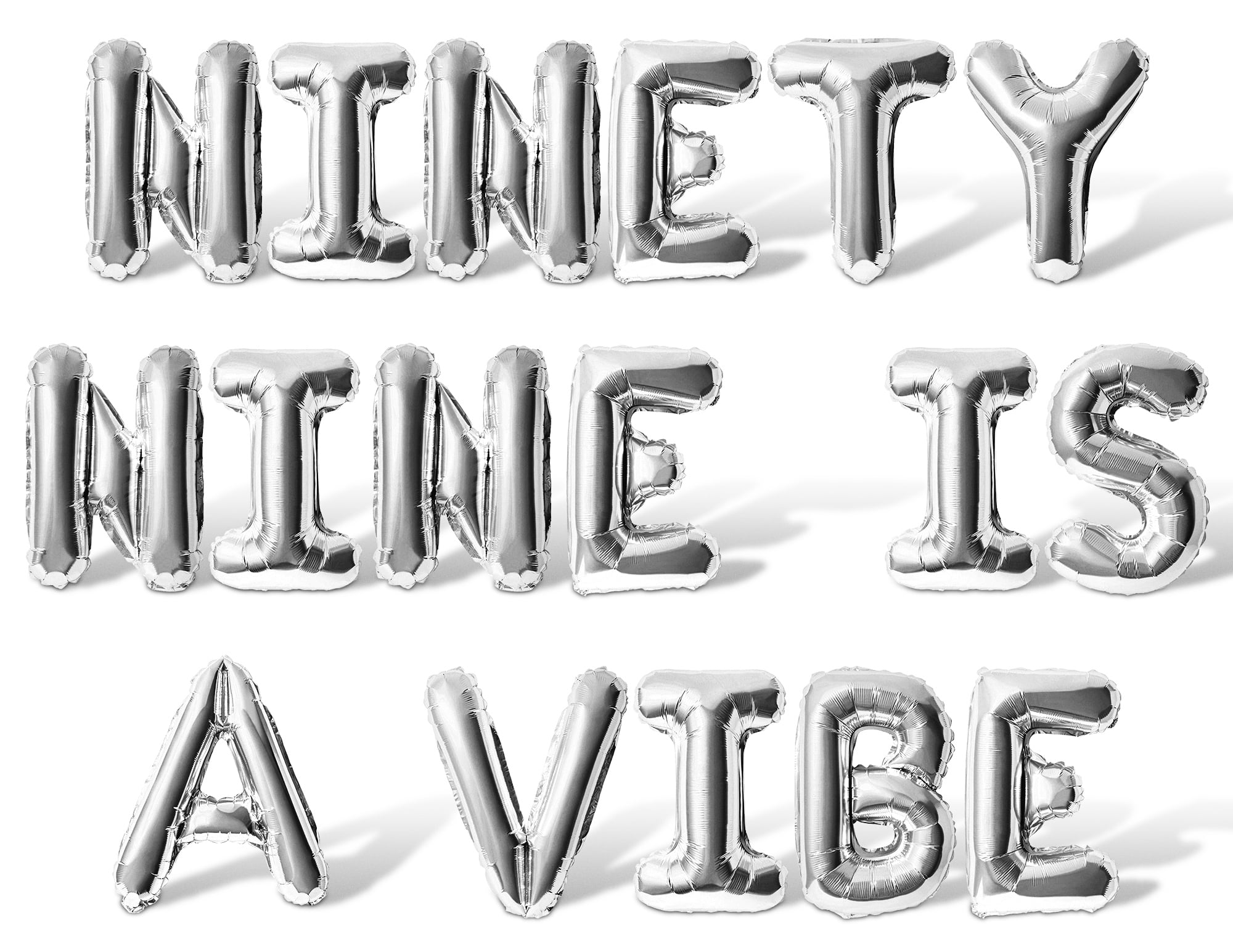 Letter Balloons - NINETY NINE IS A VIBE 16" Inch Alphabet Letters Foil ...