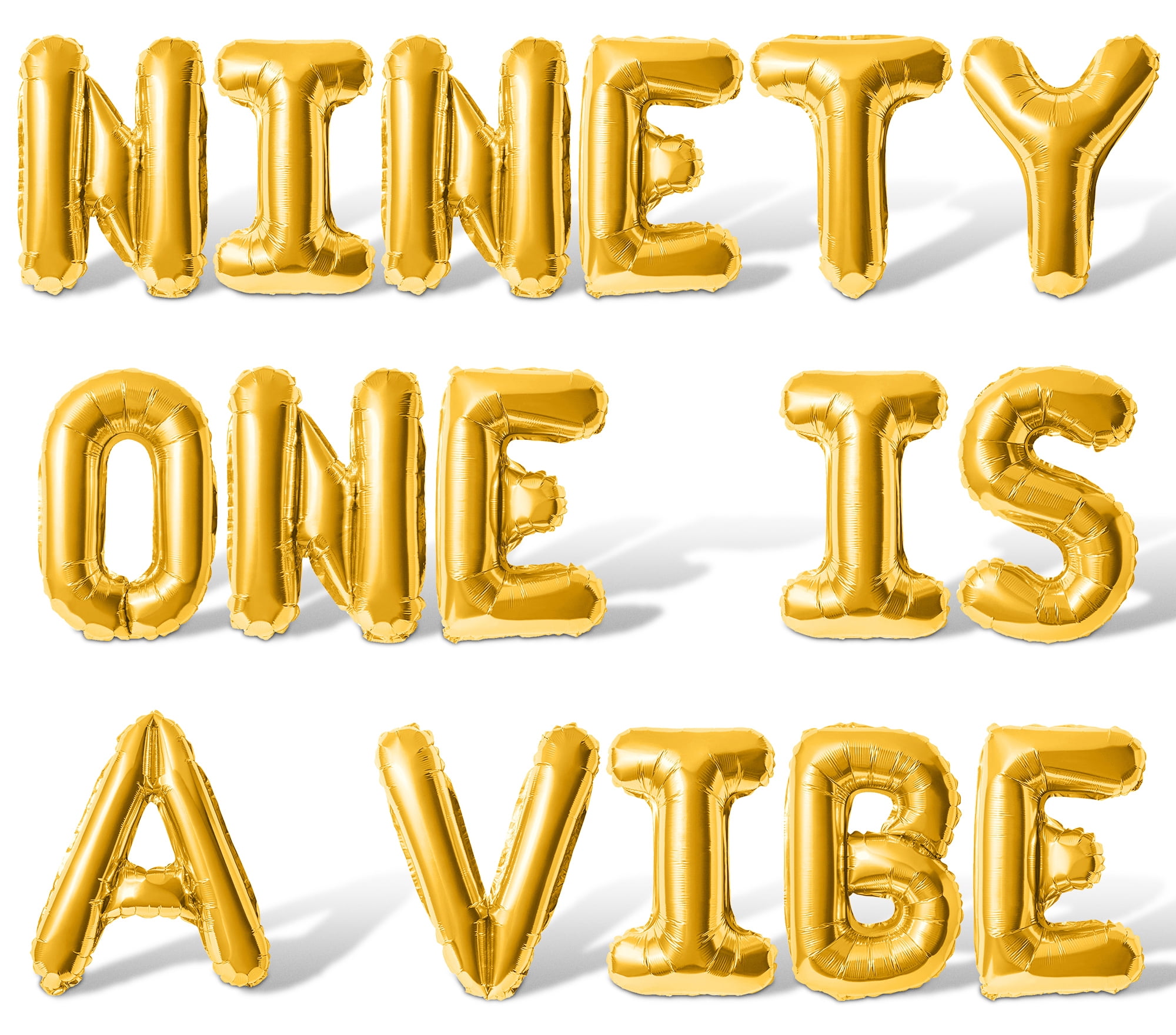 Letter Balloons - NINETY ONE IS A VIBE 16" Inch Alphabet Letters Foil ...