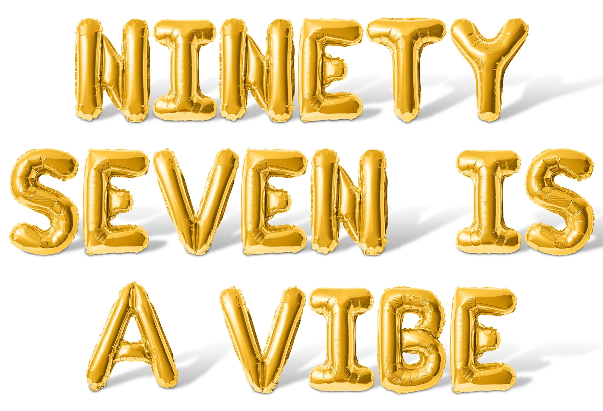 Letter Balloons - NINETY SEVEN IS A VIBE 16" Inch Alphabet Letters Foil ...