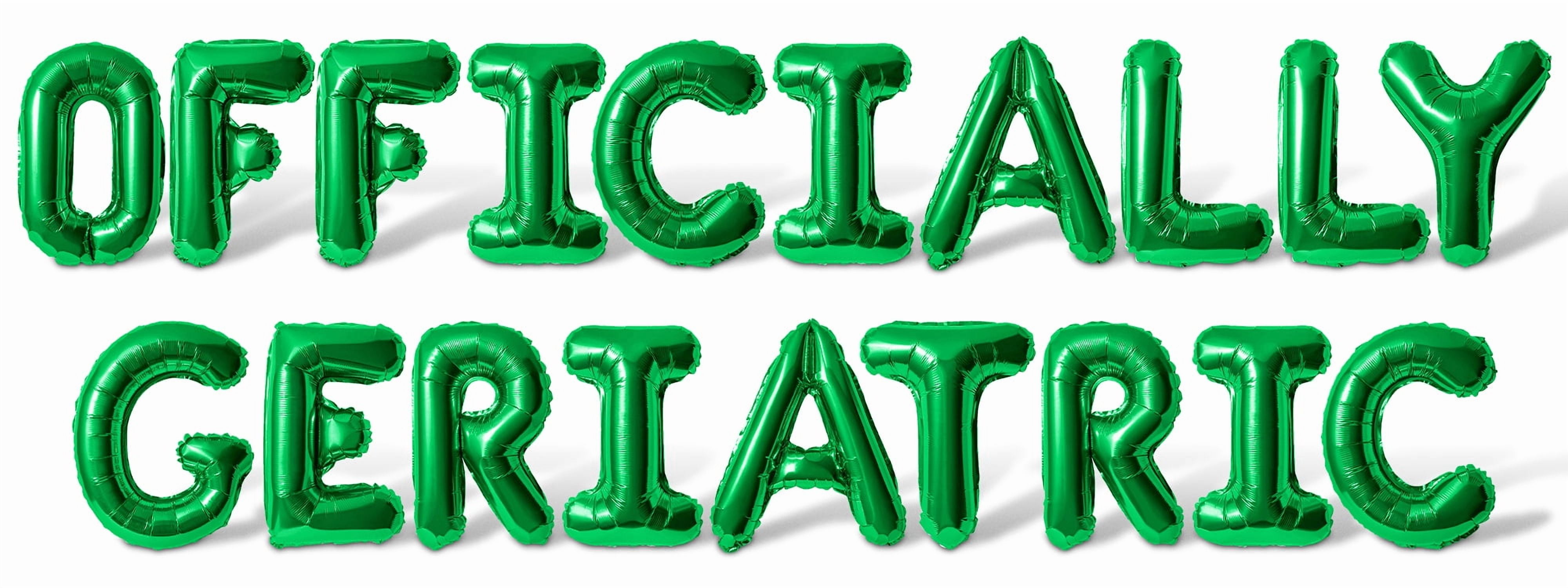 Letter Balloons - OFFICIALLY GERIATRIC 16" Inch Alphabet Letters Foil ...