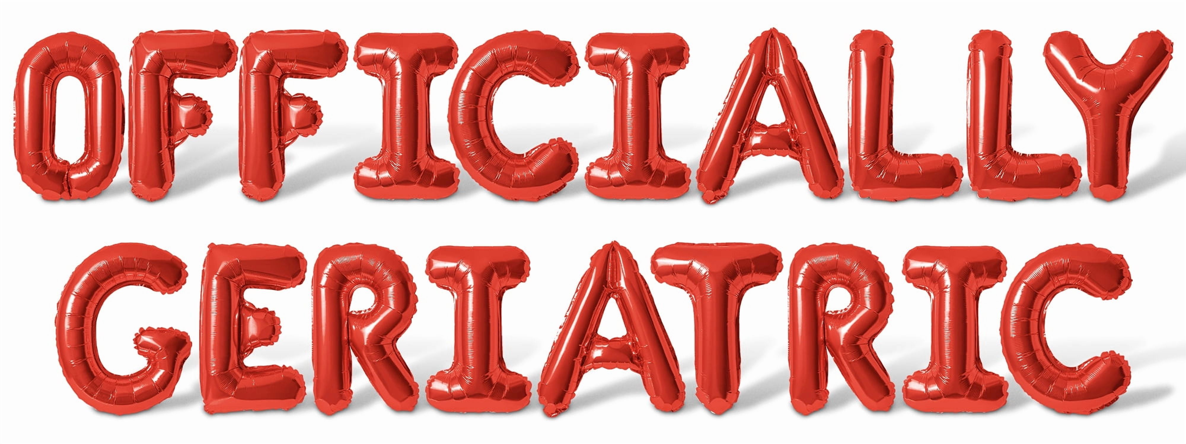 Letter Balloons - OFFICIALLY GERIATRIC 16" Inch Alphabet Letters Foil ...