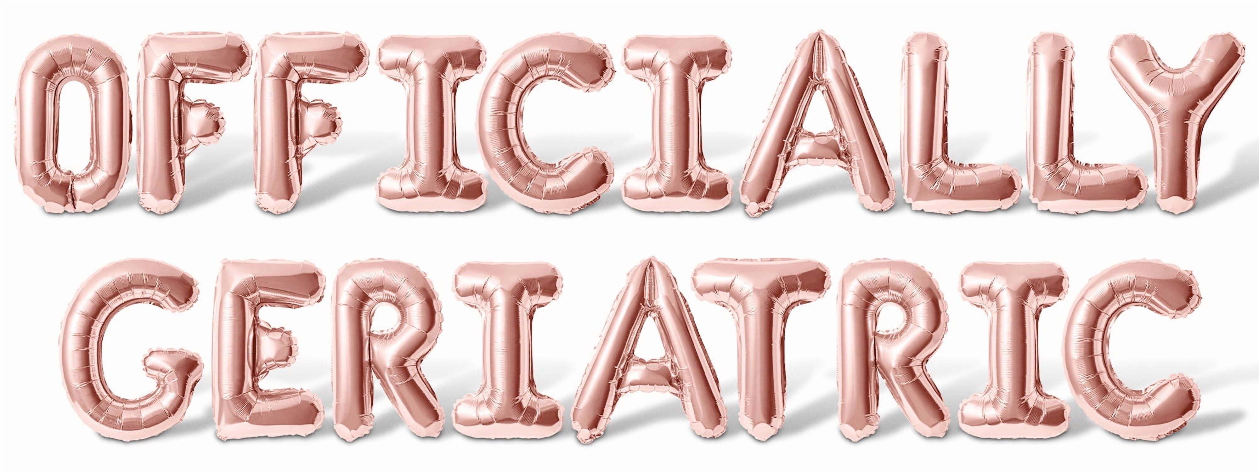 Letter Balloons - OFFICIALLY GERIATRIC 16" Inch Alphabet Letters Foil ...