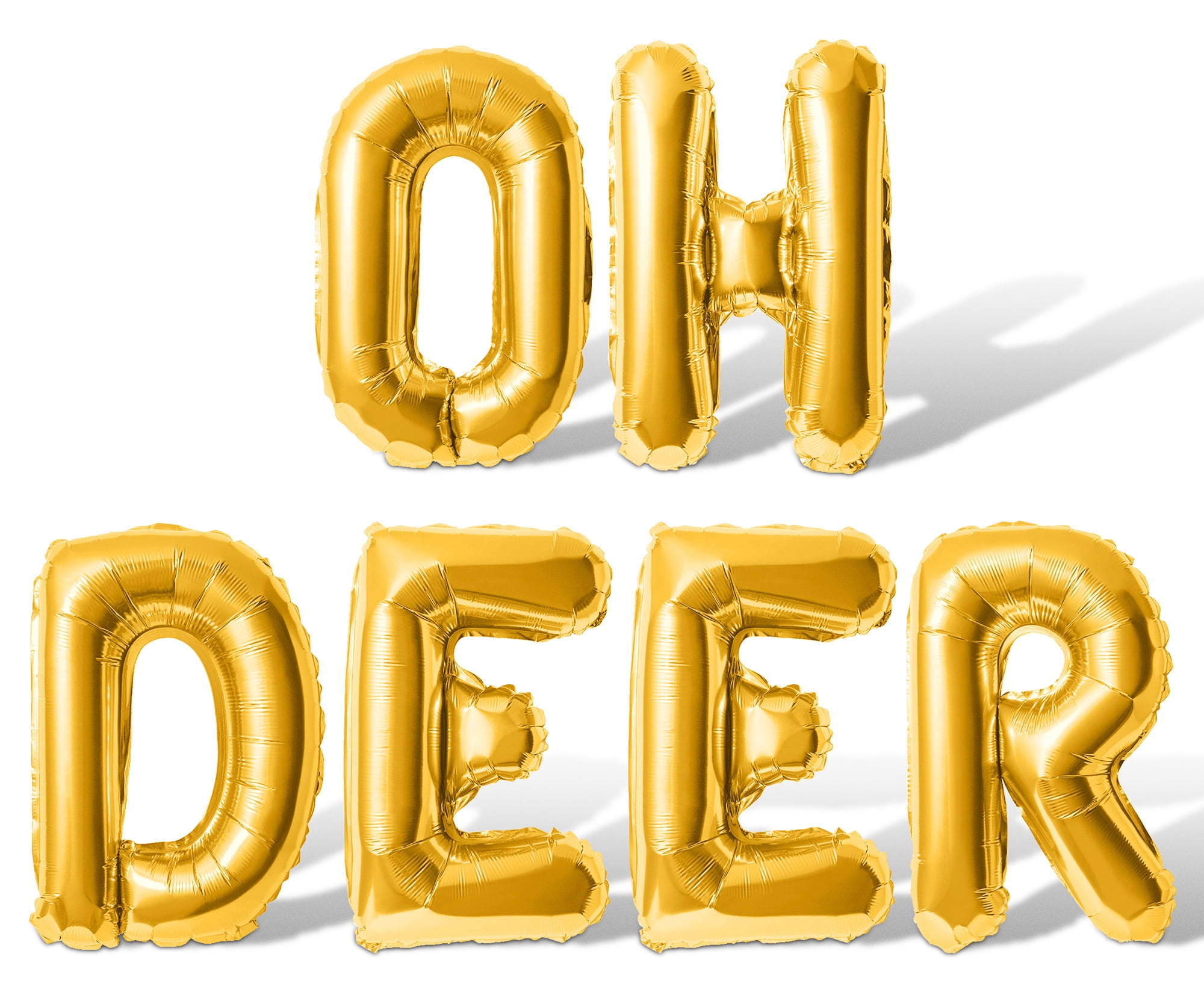 Letter Balloons - OH DEER 16" Inch Alphabet Letters Foil Mylar Balloon ...