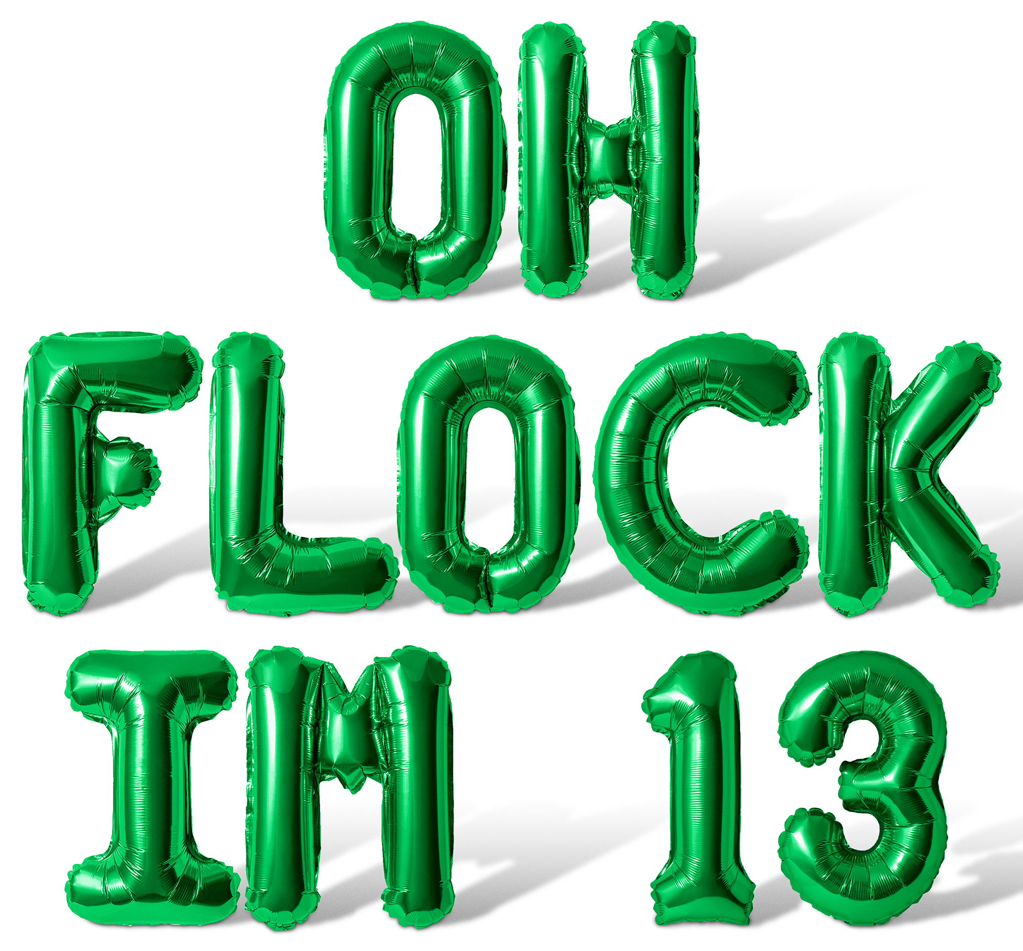 Letter Balloons - OH FLOCK IM 13 16" Inch Alphabet Letters Foil Mylar ...