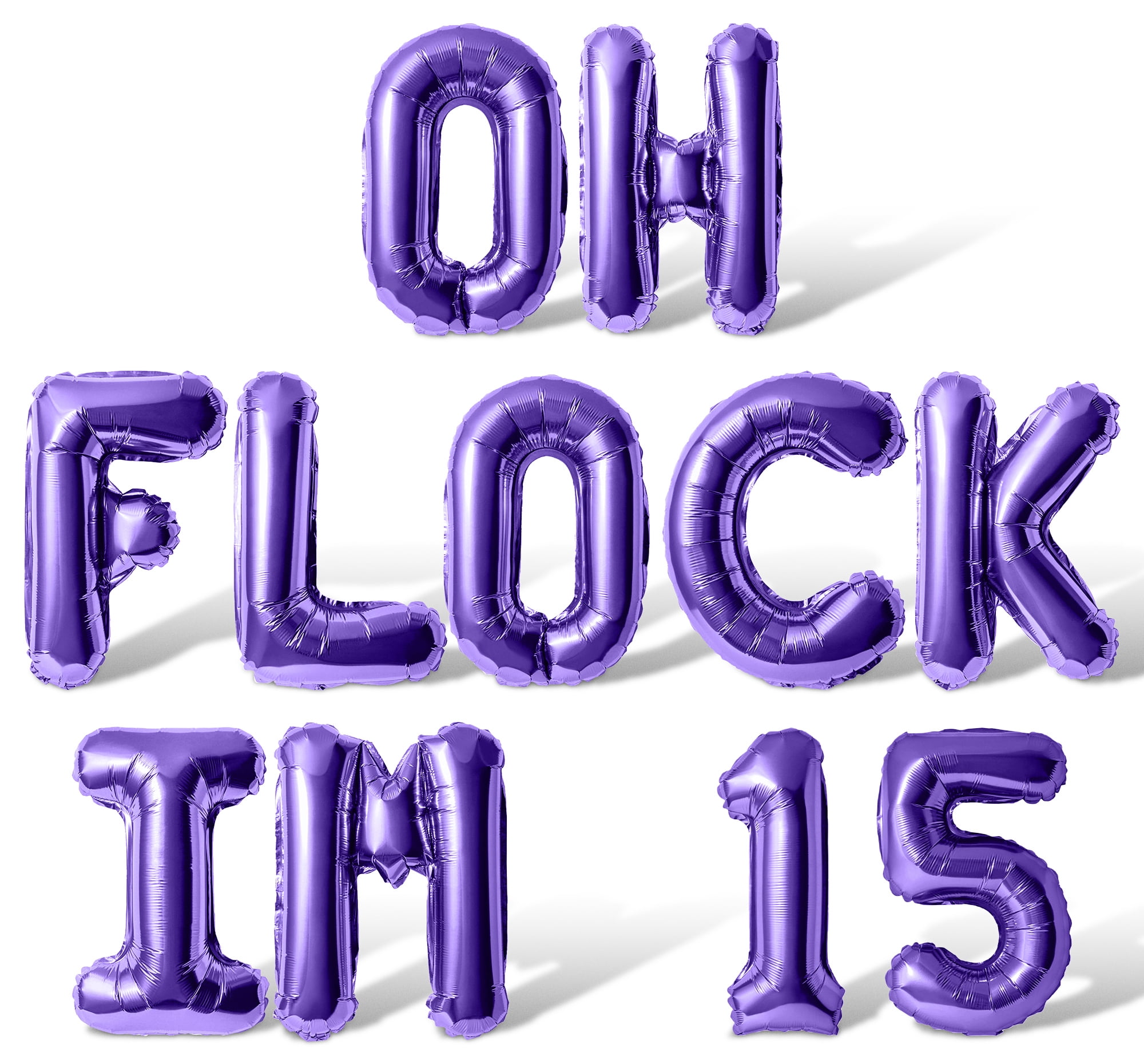 Letter Balloons - OH FLOCK IM 15 16" Inch Alphabet Letters Foil Mylar ...