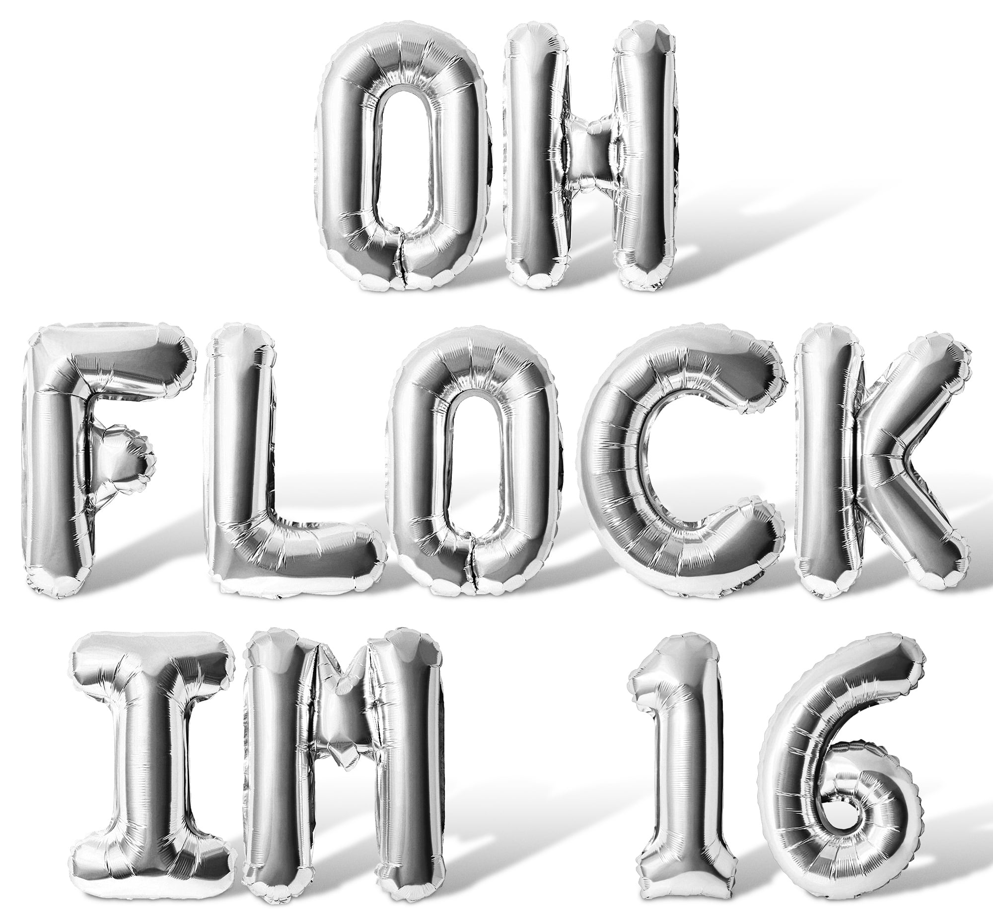 Letter Balloons - OH FLOCK IM 16 16" Inch Alphabet Letters Foil Mylar ...