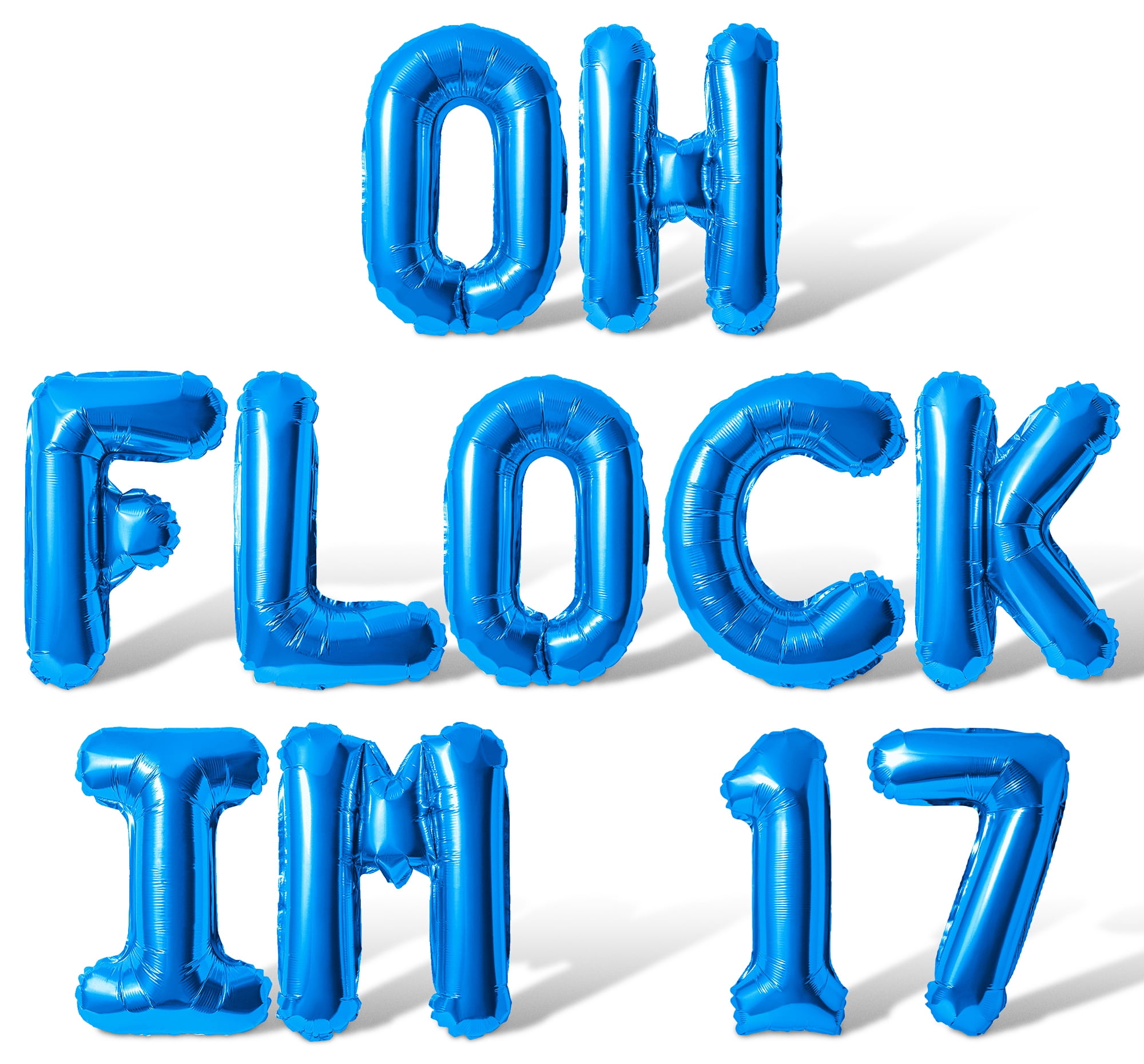 Letter Balloons - OH FLOCK IM 17 16" Inch Alphabet Letters Foil Mylar ...