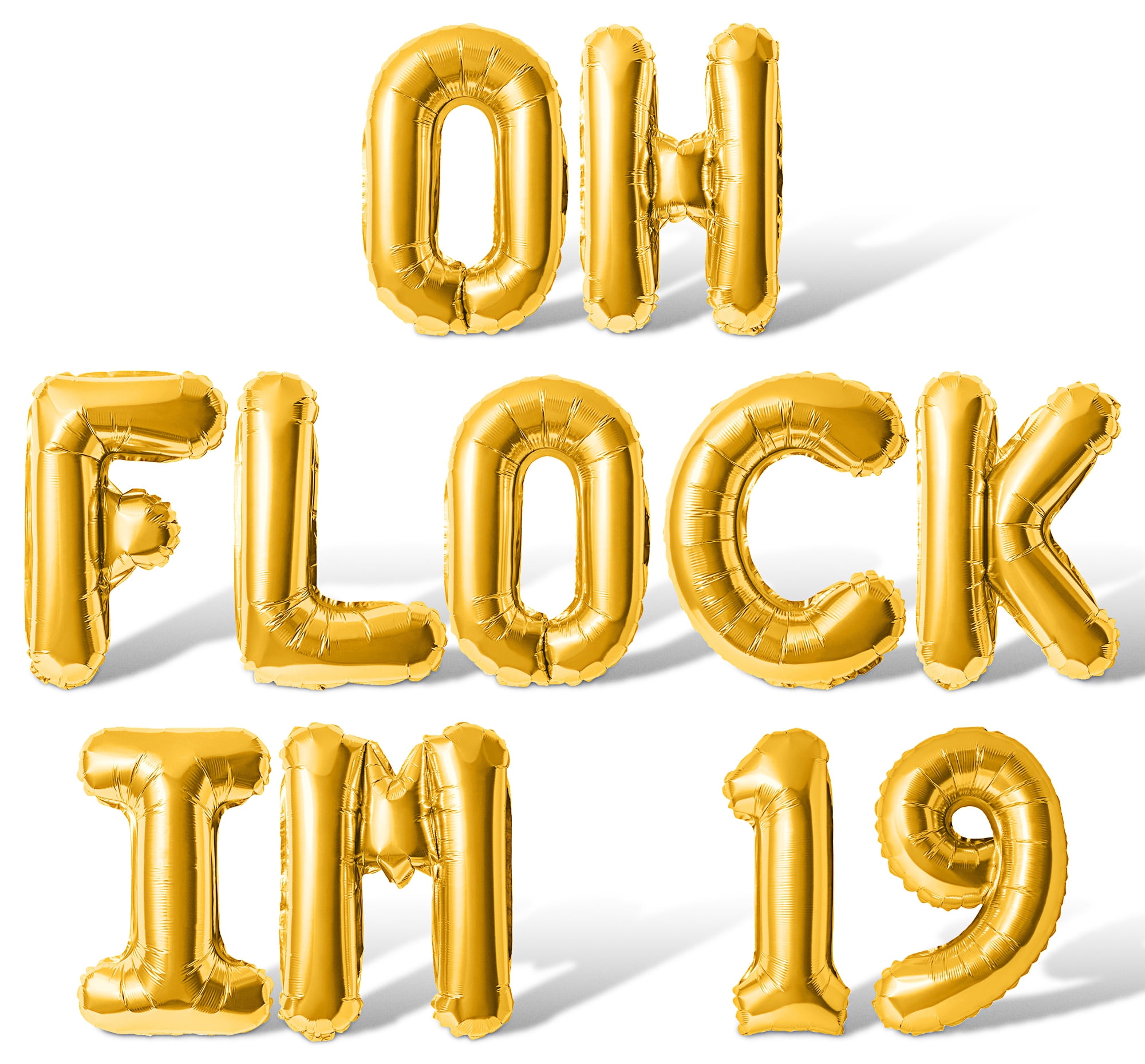 Letter Balloons - OH FLOCK IM 19 16" Inch Alphabet Letters Foil Mylar ...