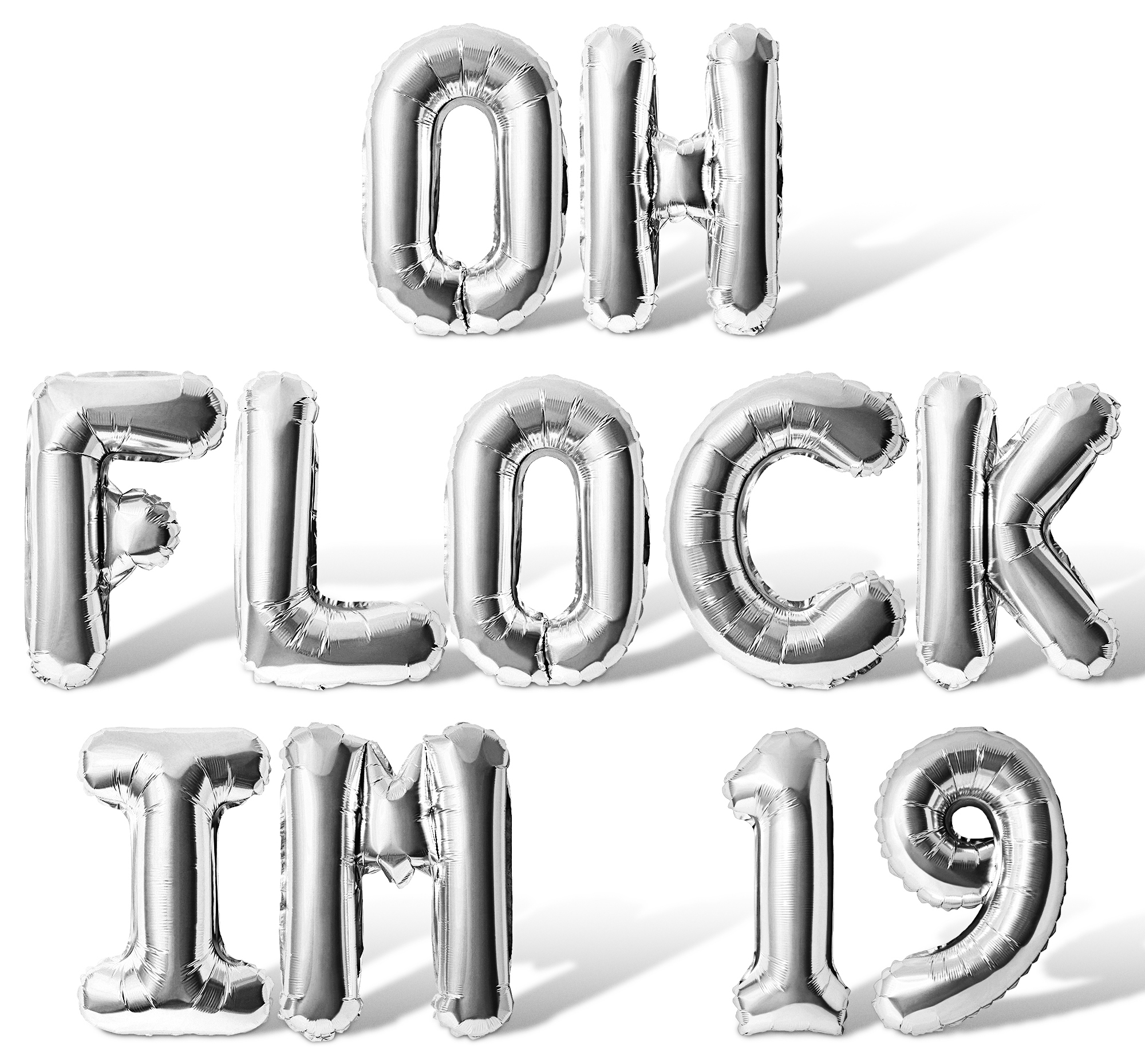 Letter Balloons - OH FLOCK IM 19 16" Inch Alphabet Letters Foil Mylar ...