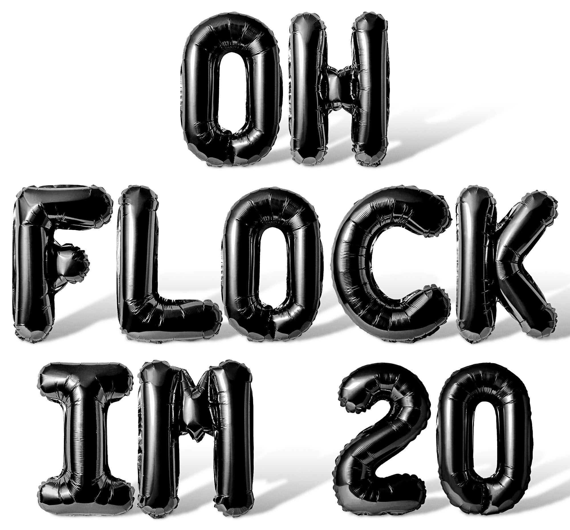 Letter Balloons - OH FLOCK IM 20 16" Inch Alphabet Letters Foil Mylar ...