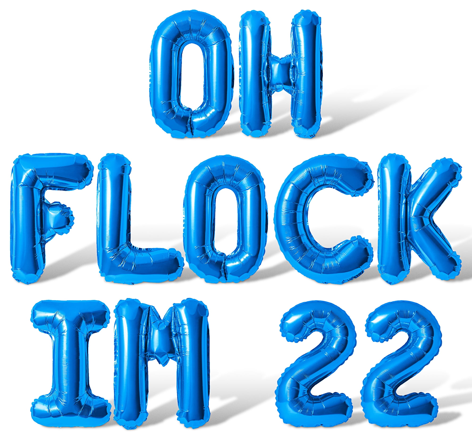 Letter Balloons - OH FLOCK IM 22 16" Inch Alphabet Letters Foil Mylar ...