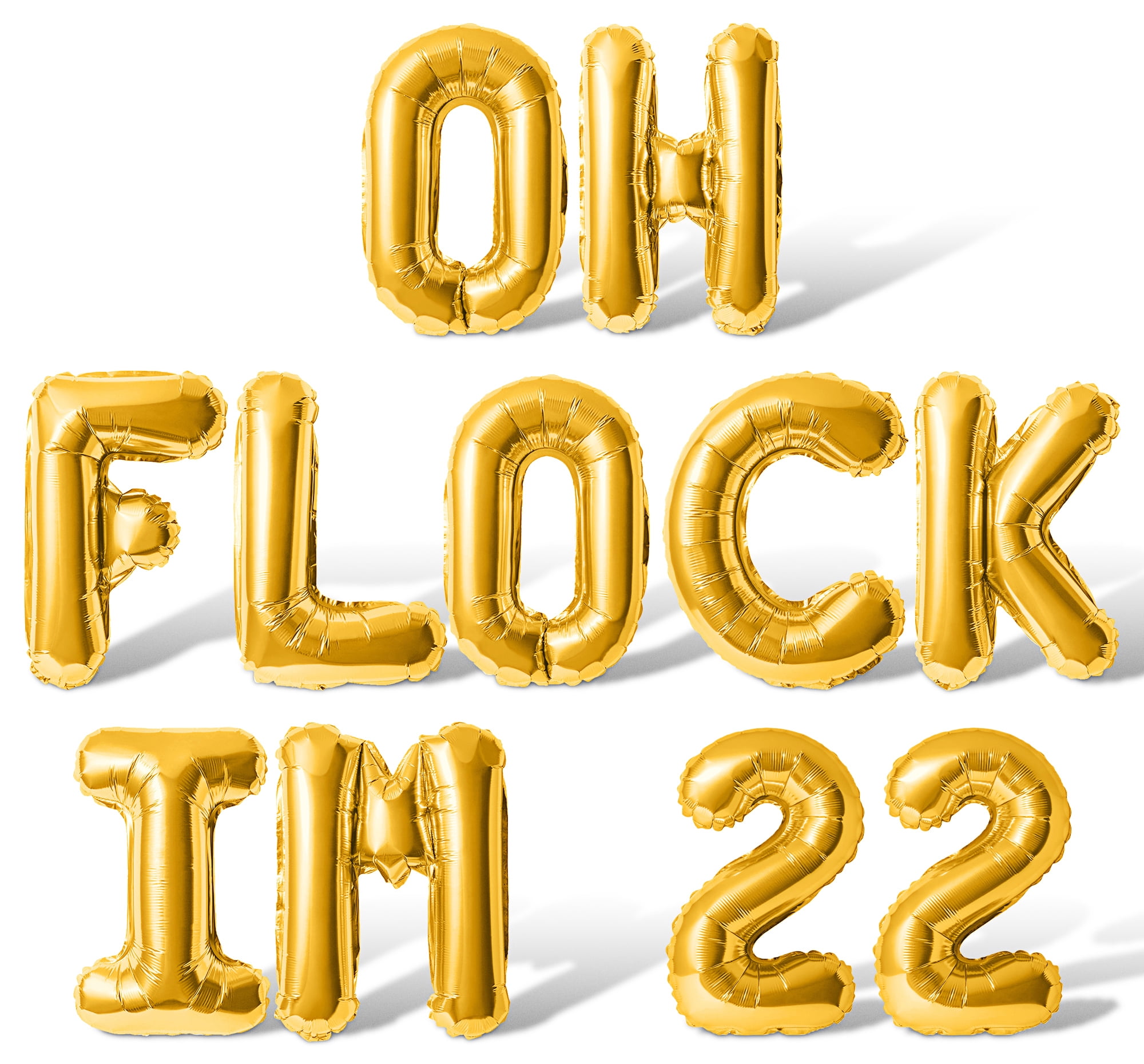 Letter Balloons - OH FLOCK IM 22 16" Inch Alphabet Letters Foil Mylar ...