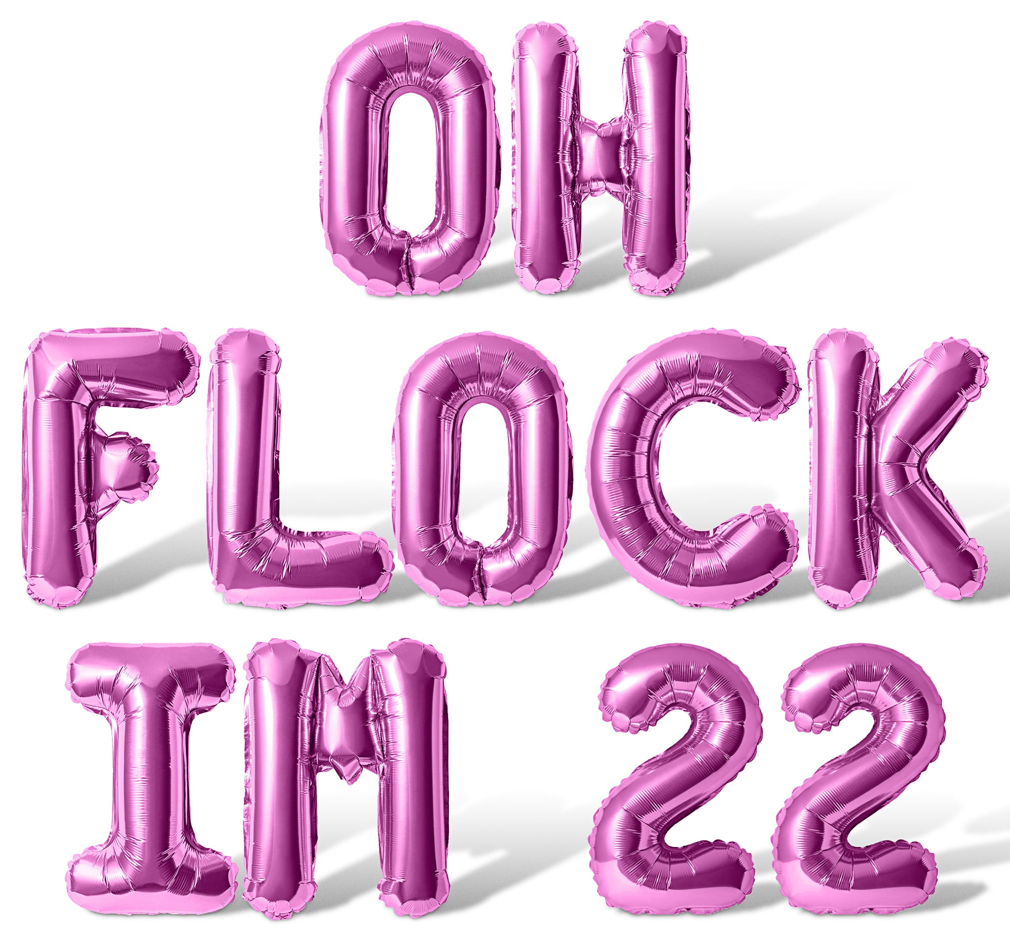 Letter Balloons - OH FLOCK IM 22 16" Inch Alphabet Letters Foil Mylar ...