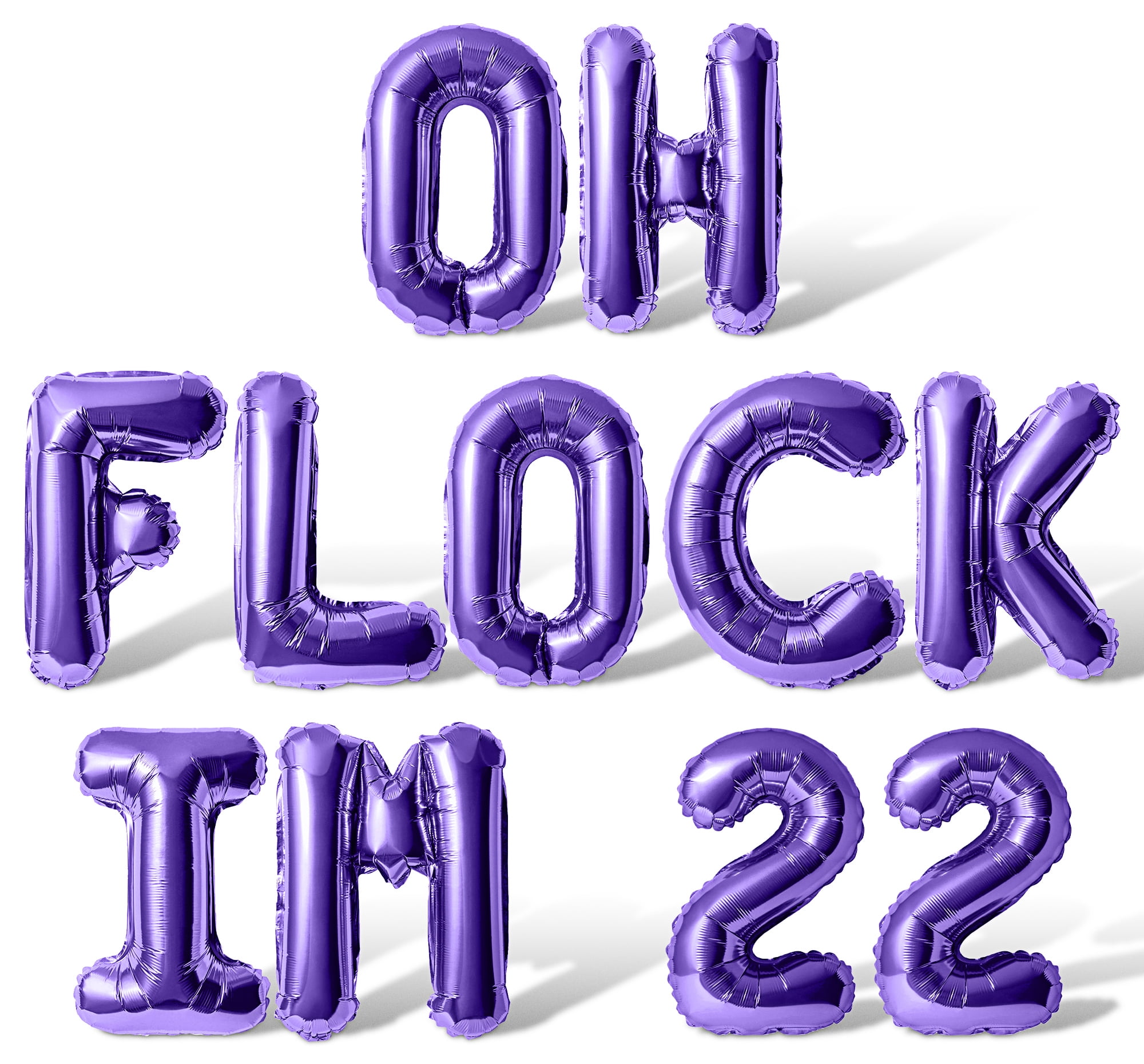 Letter Balloons - OH FLOCK IM 22 16" Inch Alphabet Letters Foil Mylar ...