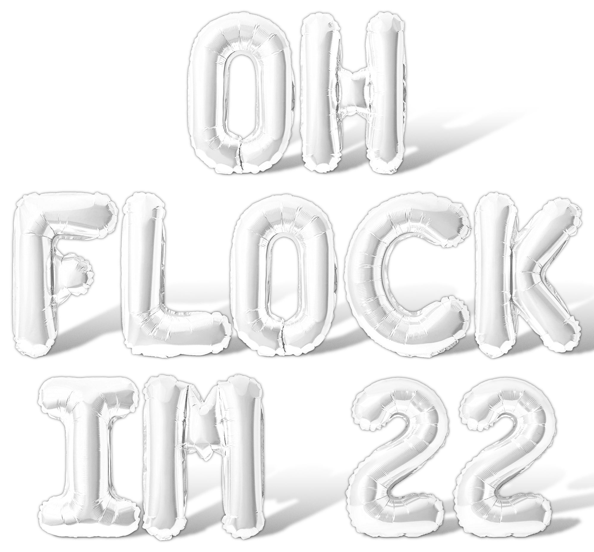 Letter Balloons - OH FLOCK IM 22 16" Inch Alphabet Letters Foil Mylar ...