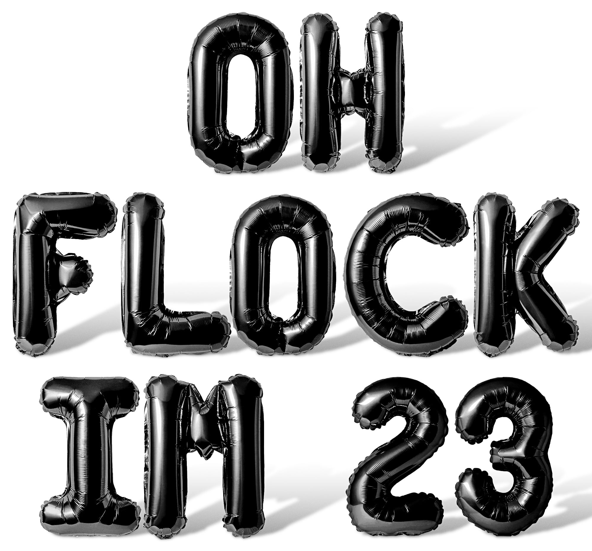 Letter Balloons - OH FLOCK IM 23 16" Inch Alphabet Letters Foil Mylar ...
