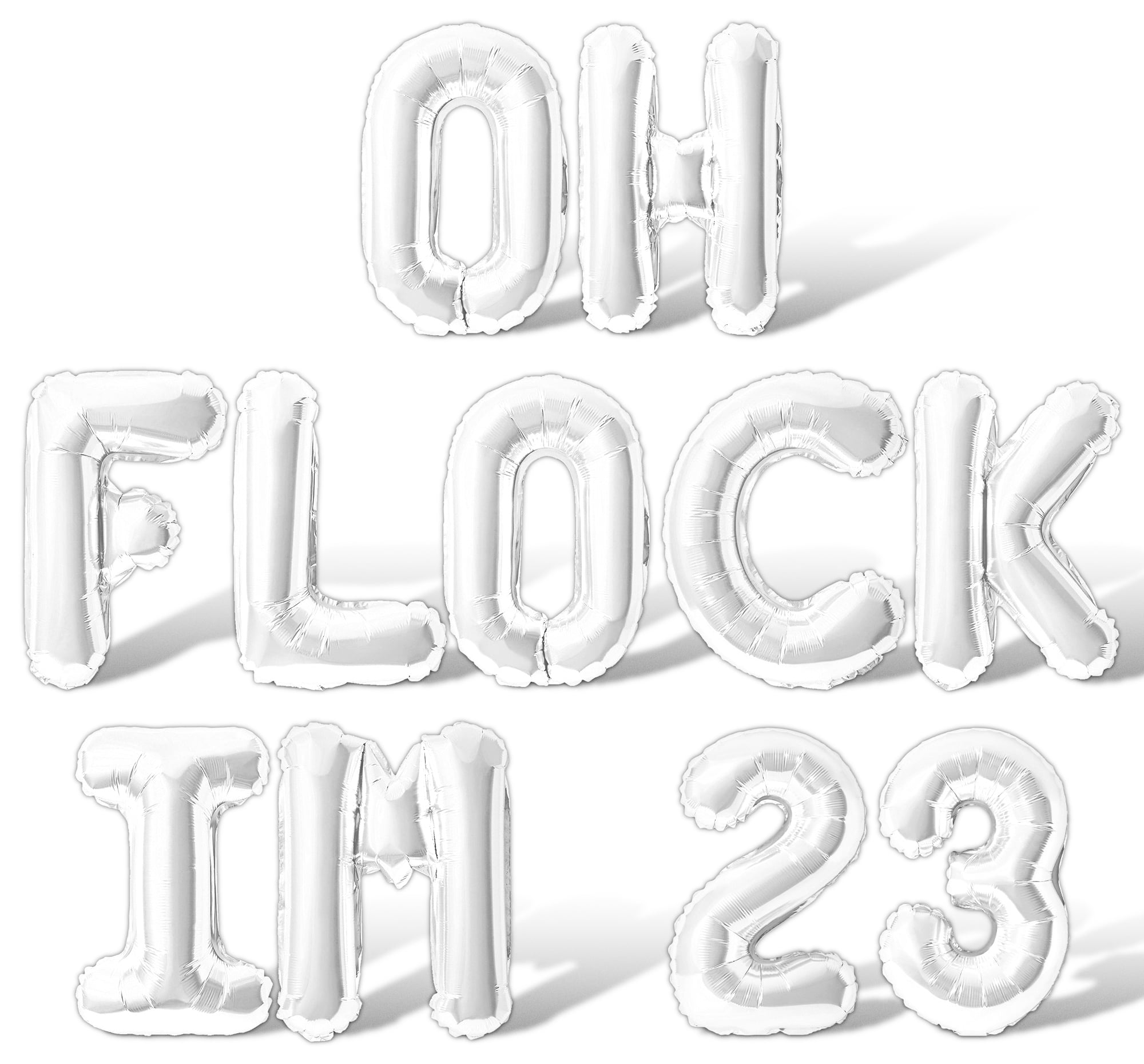 Letter Balloons - OH FLOCK IM 23 16" Inch Alphabet Letters Foil Mylar ...