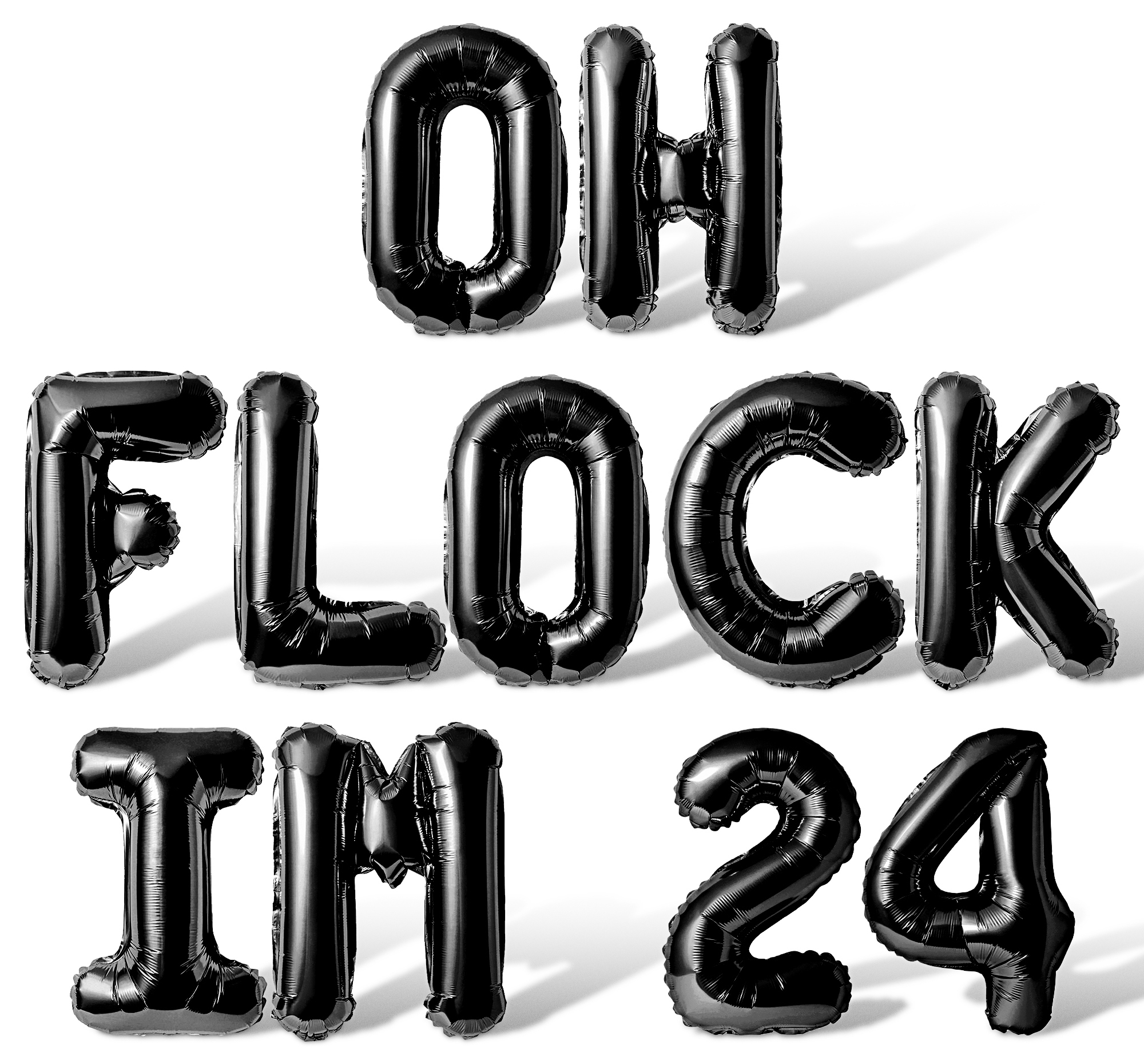 Letter Balloons - OH FLOCK IM 24 16" Inch Alphabet Letters Foil Mylar ...