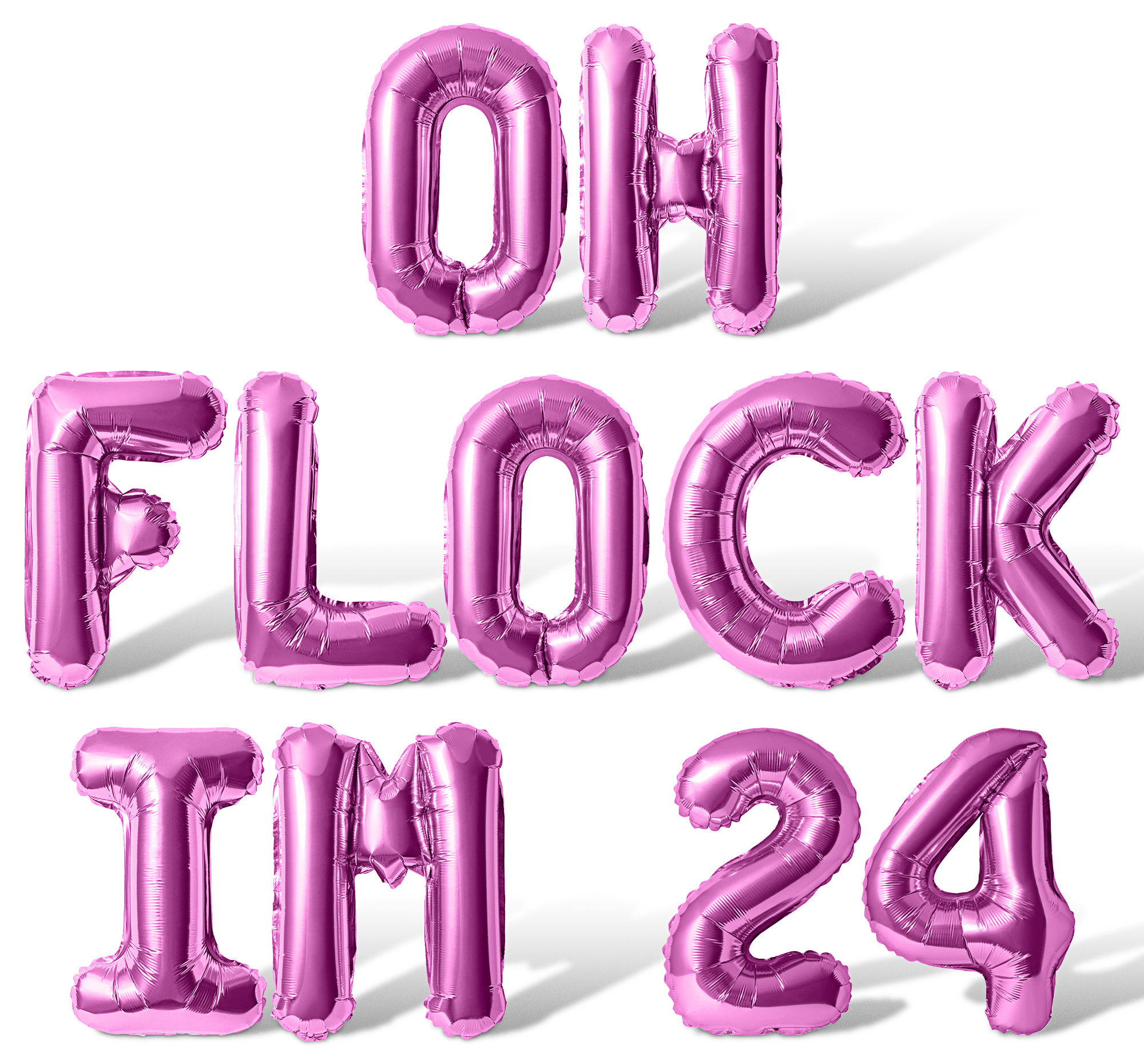 Letter Balloons - OH FLOCK IM 24 16" Inch Alphabet Letters Foil Mylar ...