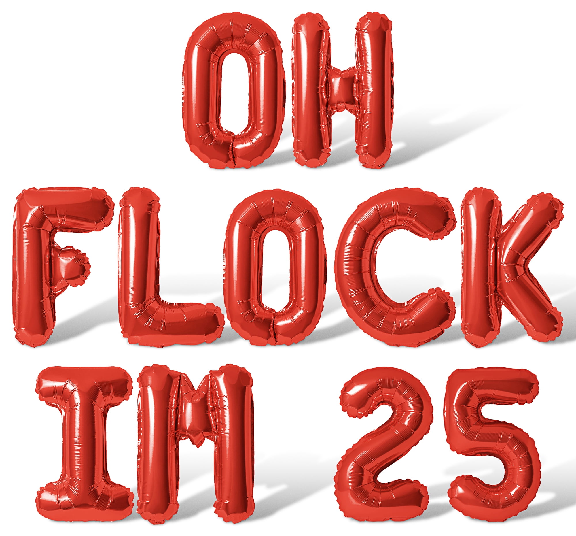 Letter Balloons - OH FLOCK IM 25 16" Inch Alphabet Letters Foil Mylar ...