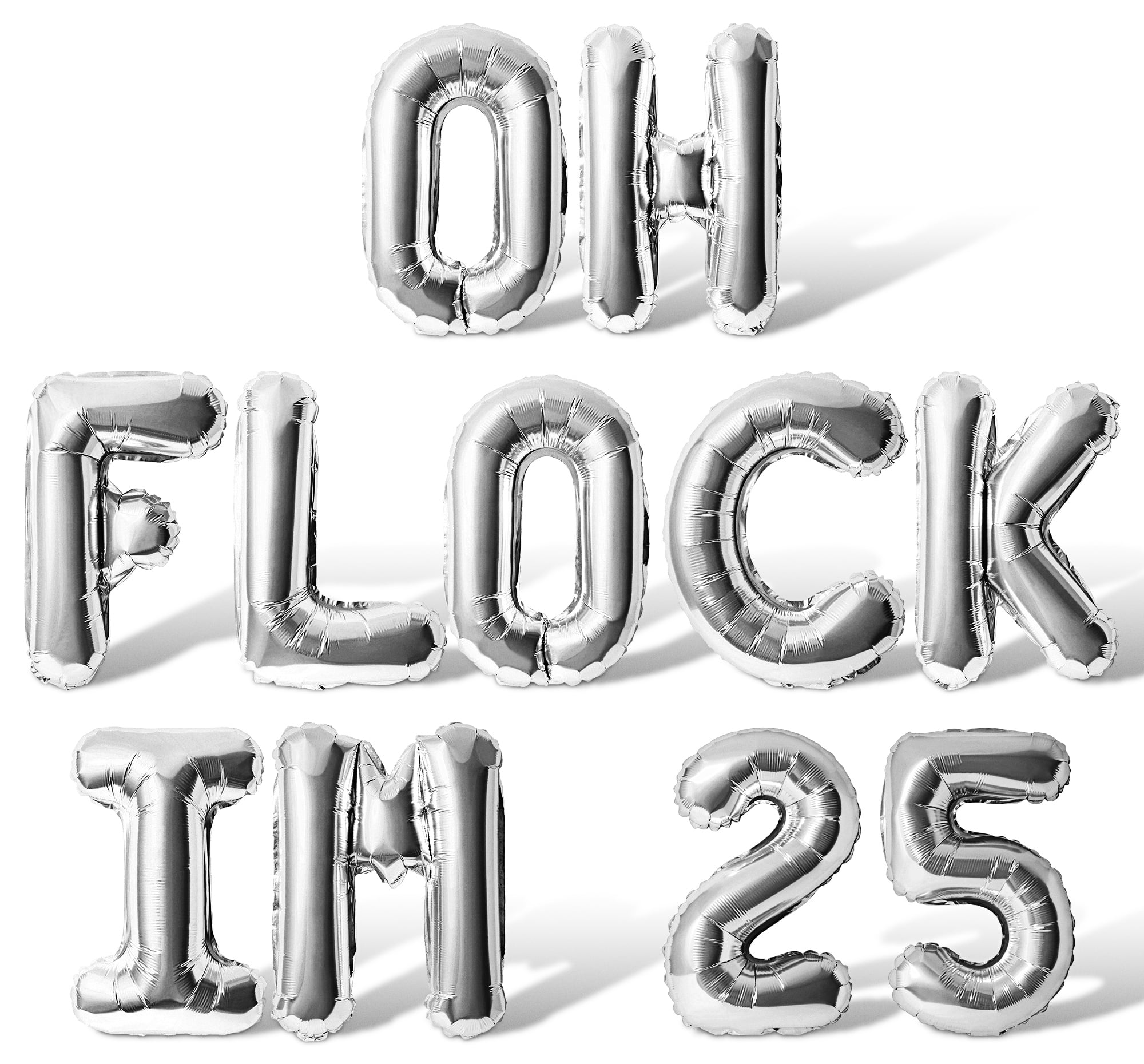 Letter Balloons - OH FLOCK IM 25 16" Inch Alphabet Letters Foil Mylar ...