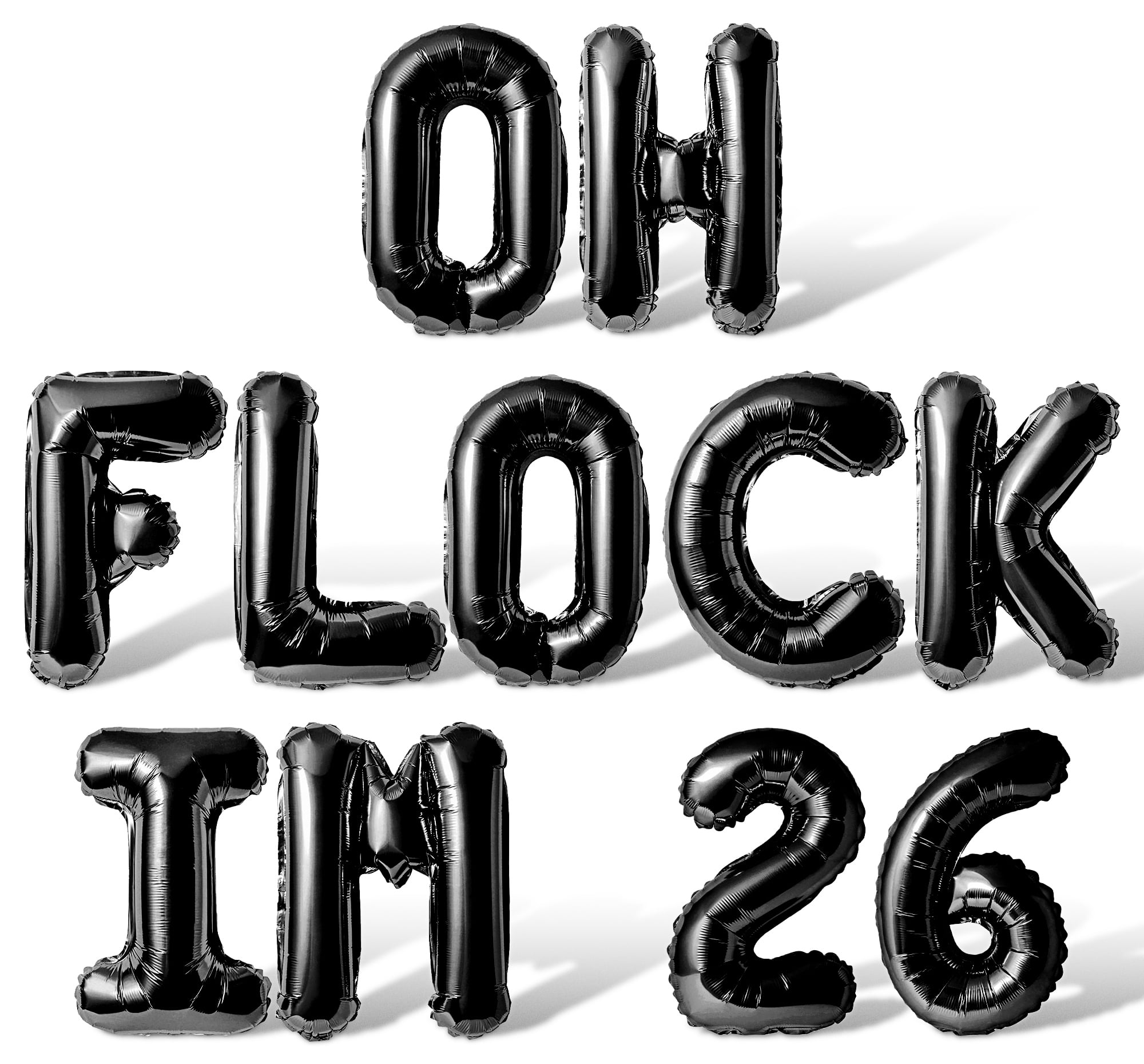 Letter Balloons - OH FLOCK IM 26 16" Inch Alphabet Letters Foil Mylar ...