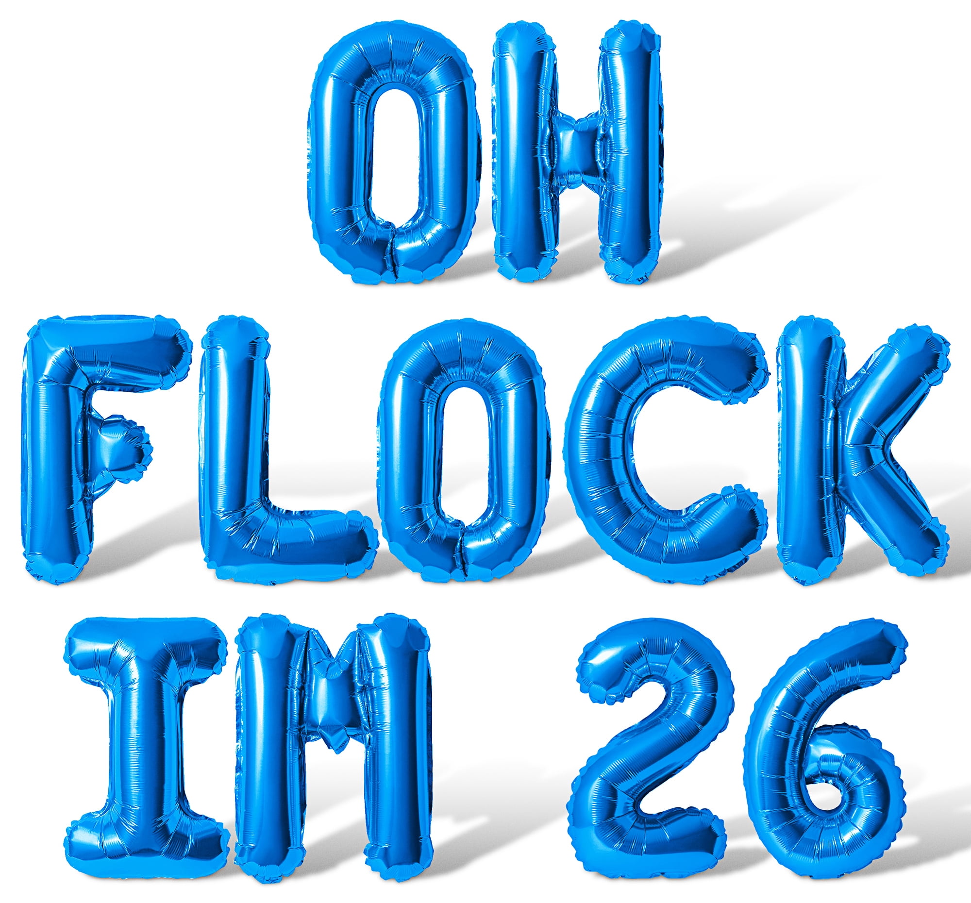 Letter Balloons - OH FLOCK IM 26 16" Inch Alphabet Letters Foil Mylar ...