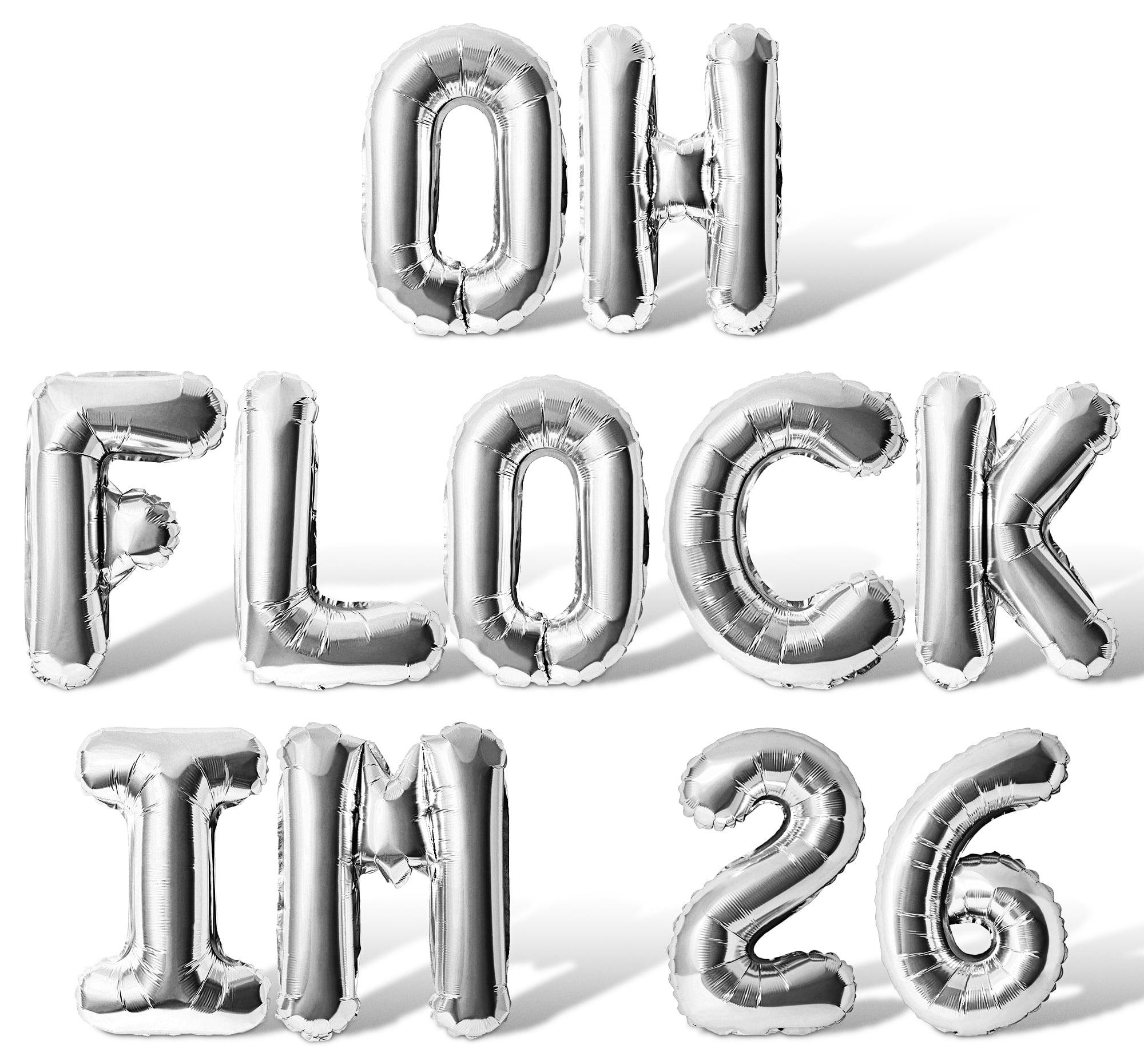 Letter Balloons - OH FLOCK IM 26 16" Inch Alphabet Letters Foil Mylar ...