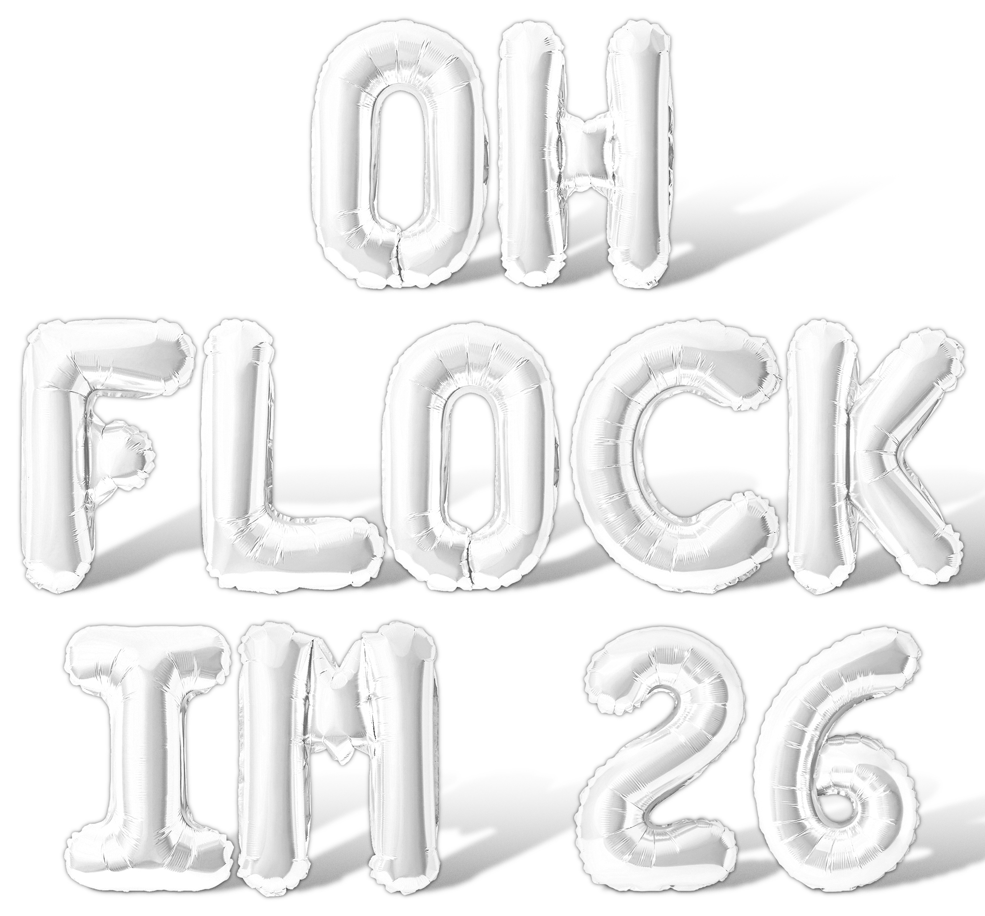 Letter Balloons - OH FLOCK IM 26 16" Inch Alphabet Letters Foil Mylar ...