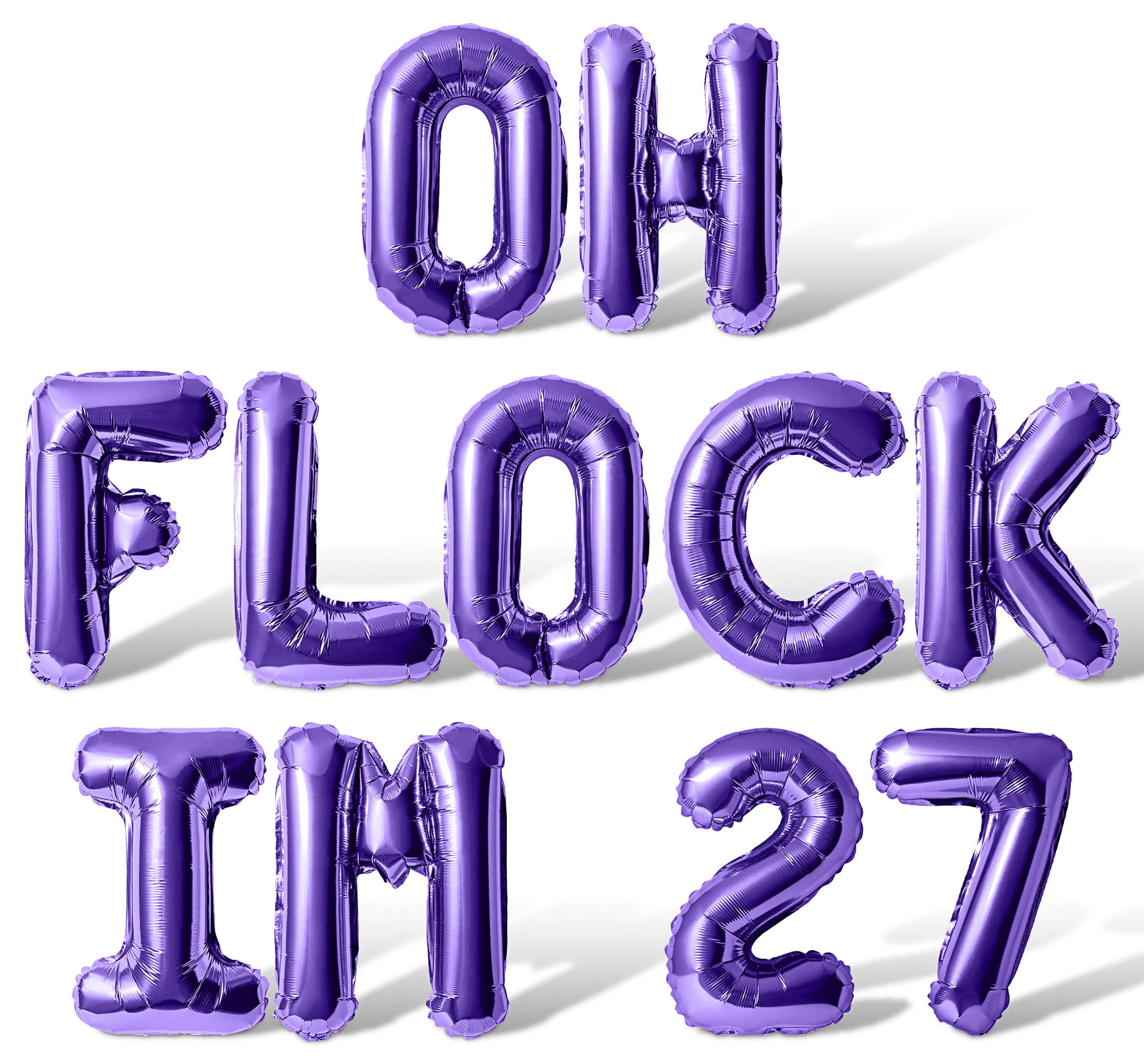 Letter Balloons - OH FLOCK IM 27 16" Inch Alphabet Letters Foil Mylar ...