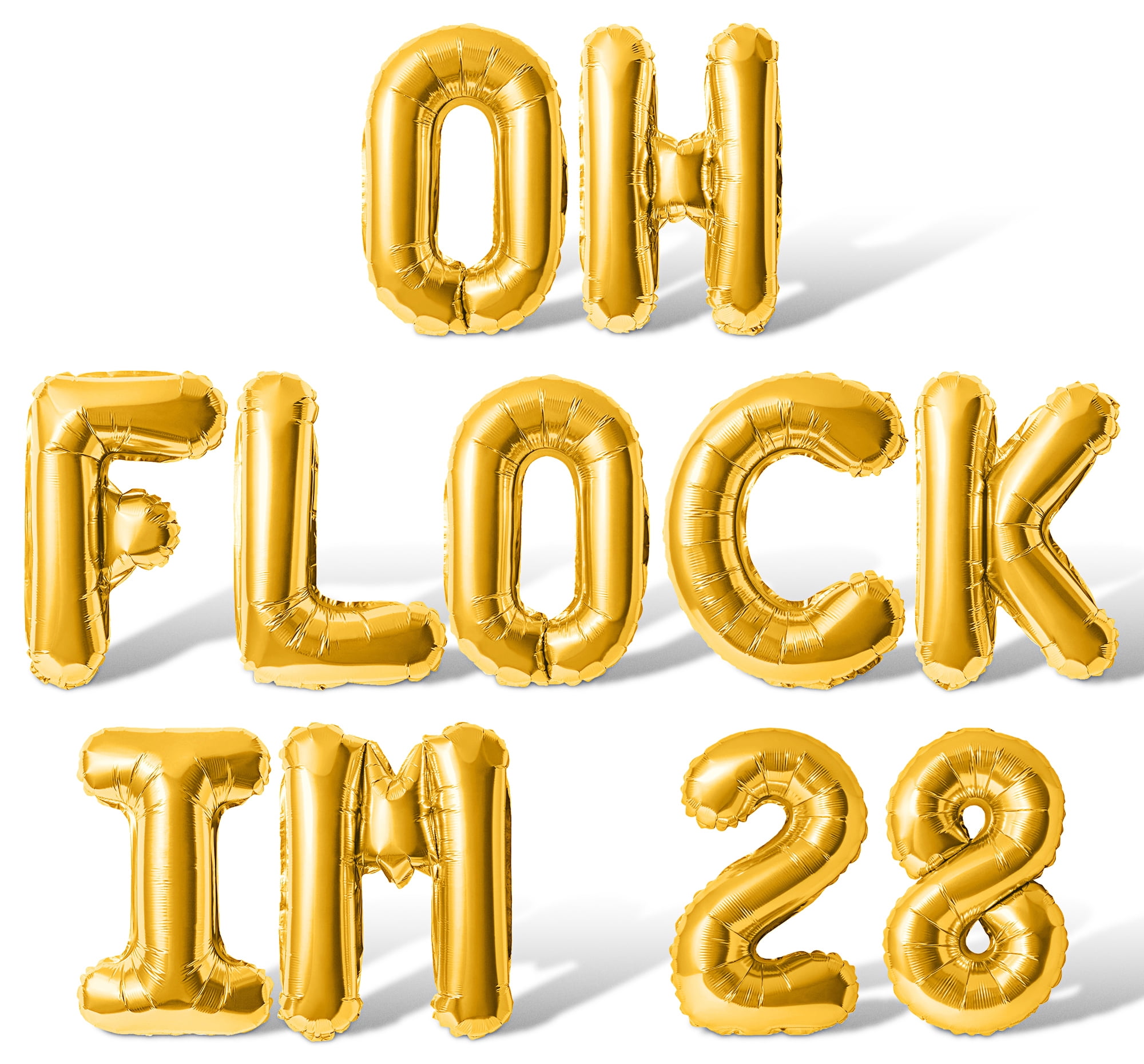 Letter Balloons - OH FLOCK IM 28 16" Inch Alphabet Letters Foil Mylar ...